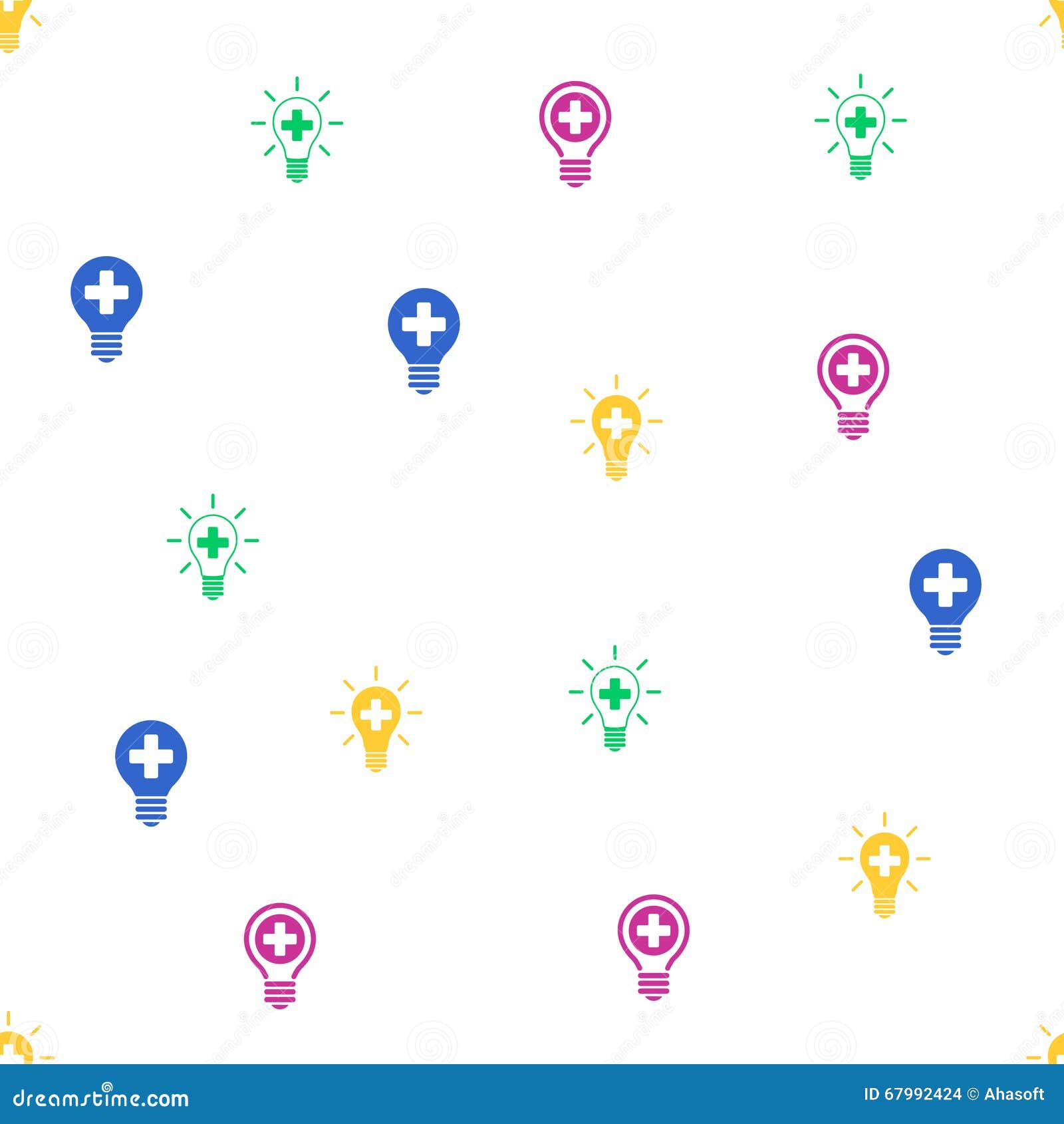 Medical Lamp Seamless Flat Vector Pattern Stock Vector - Illustration ...