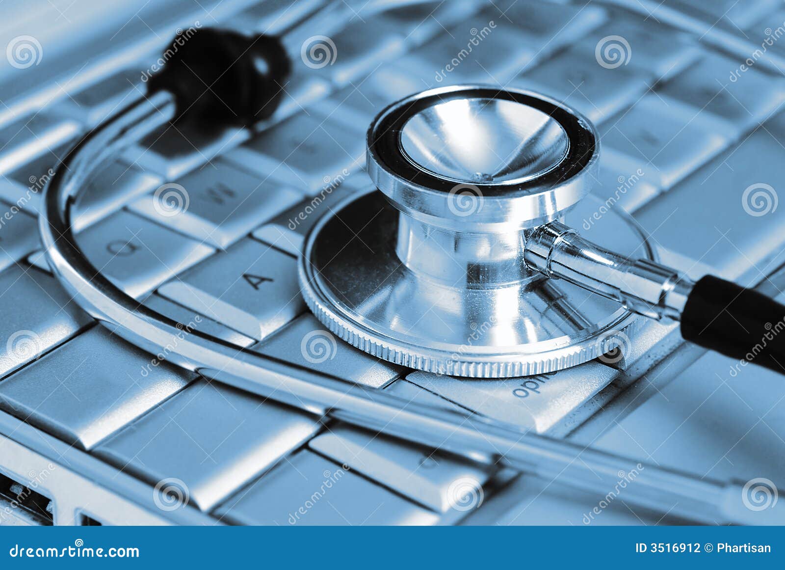 Medical Laptop and Stethoscope Stock Photo - Image of modern, email ...