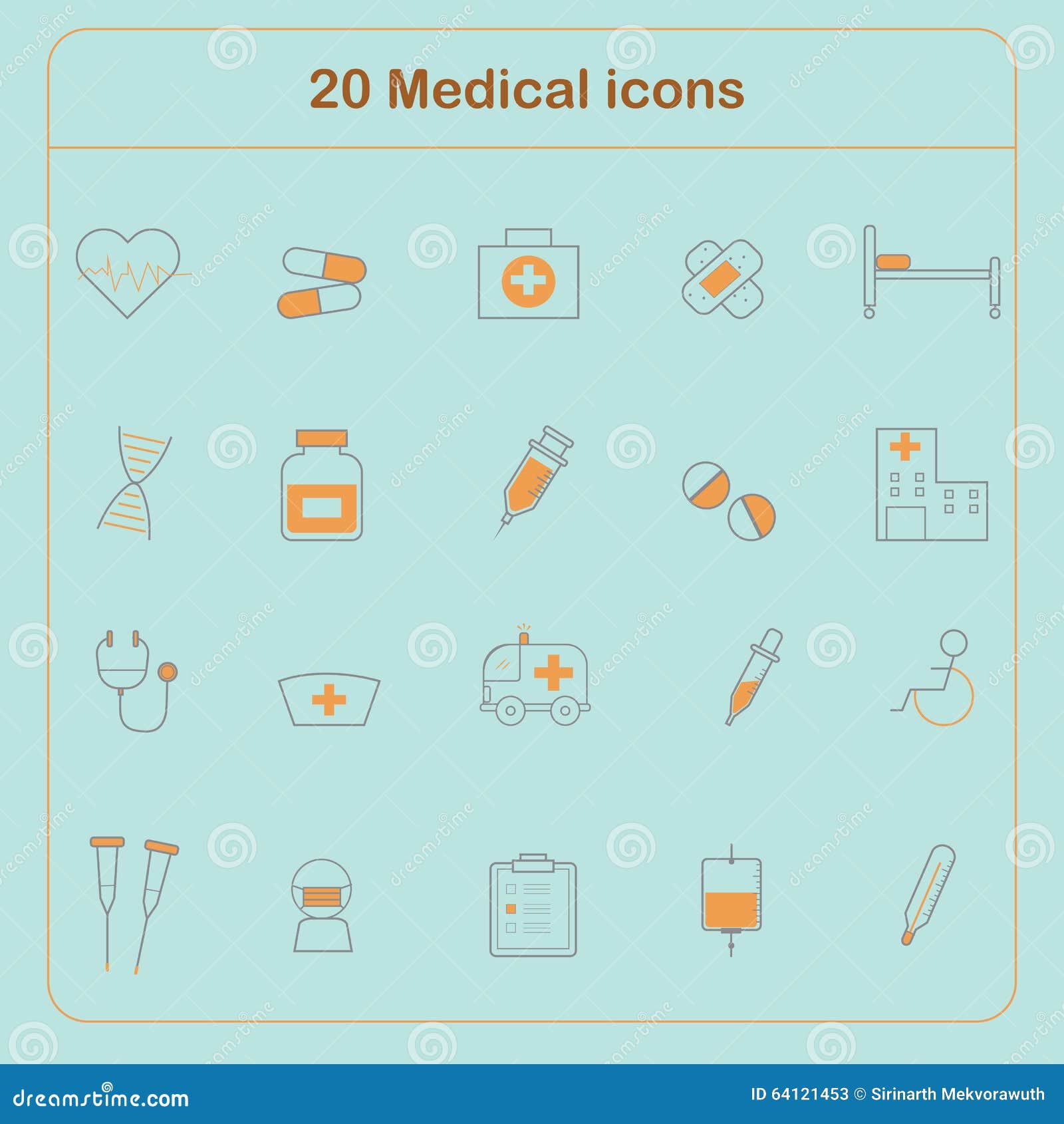 Medical line icon set. stock illustration. Illustration of care - 64121453