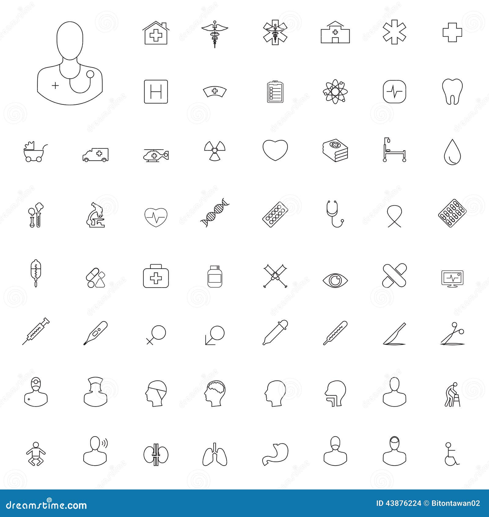 Medical line icons set stock vector. Illustration of medicine - 43876224