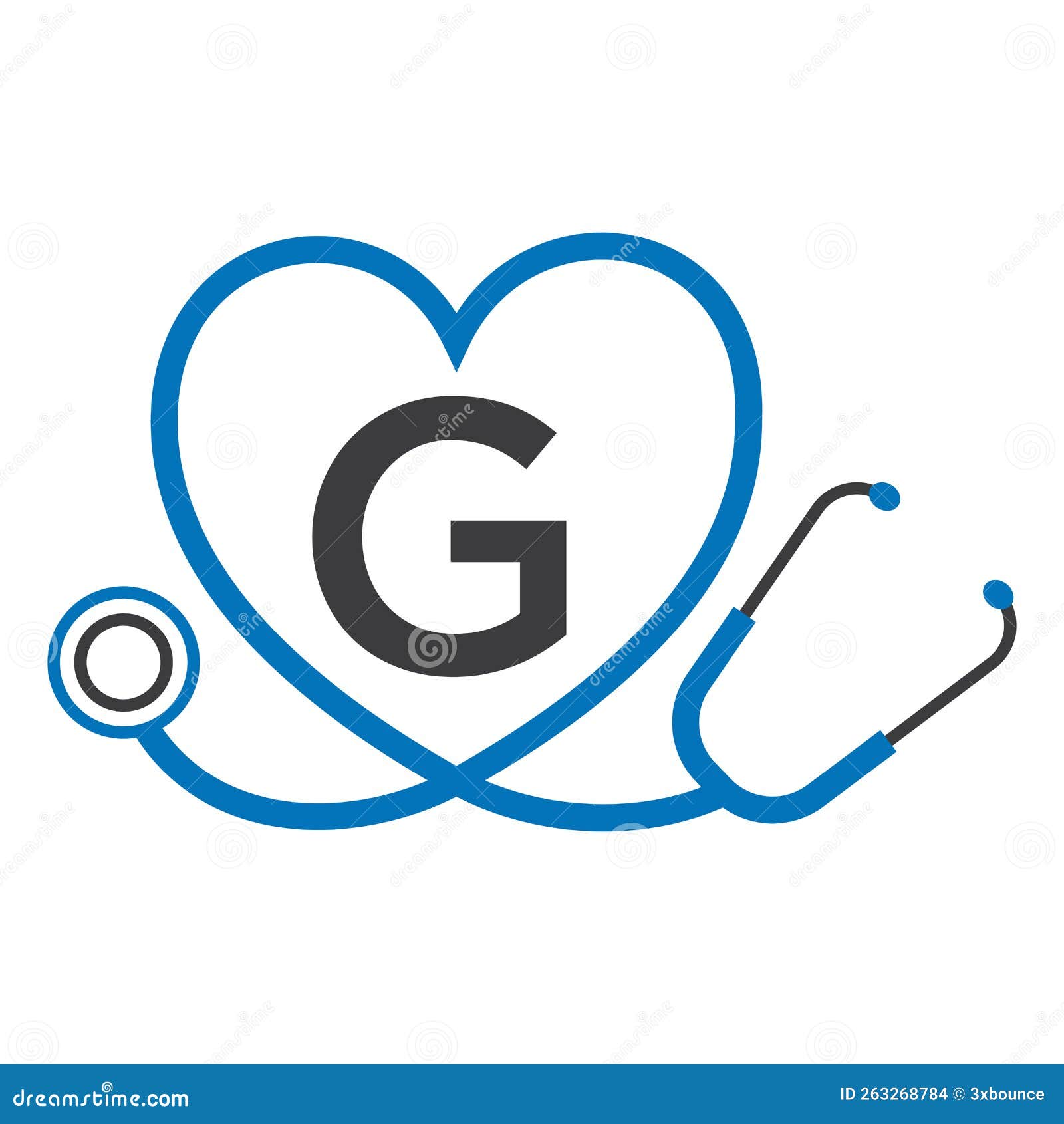 Medical Logo on Letter G Template. Doctors Logo with Stethoscope Sign ...