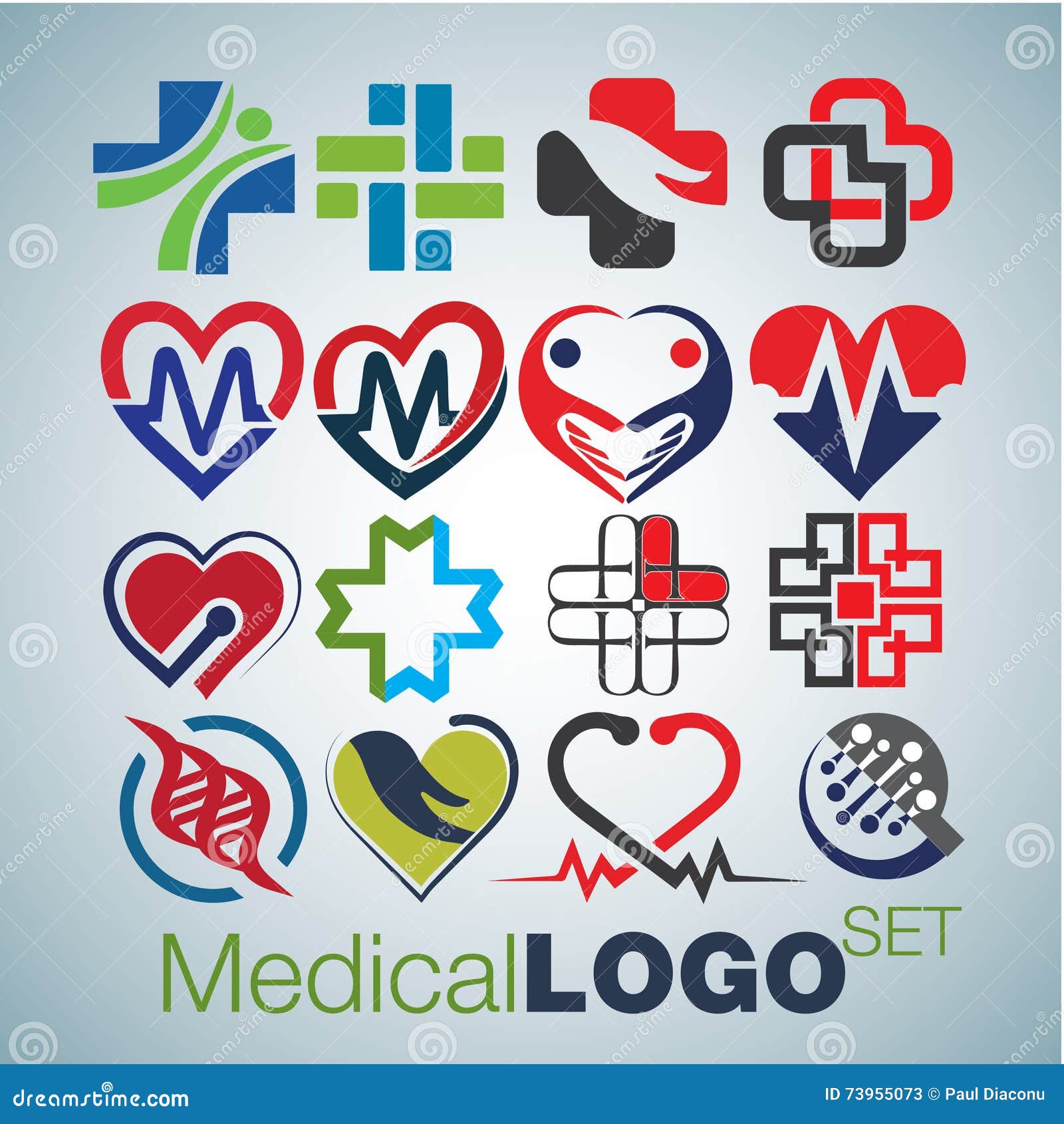 Medical logo set stock vector. Illustration of background - 73955073