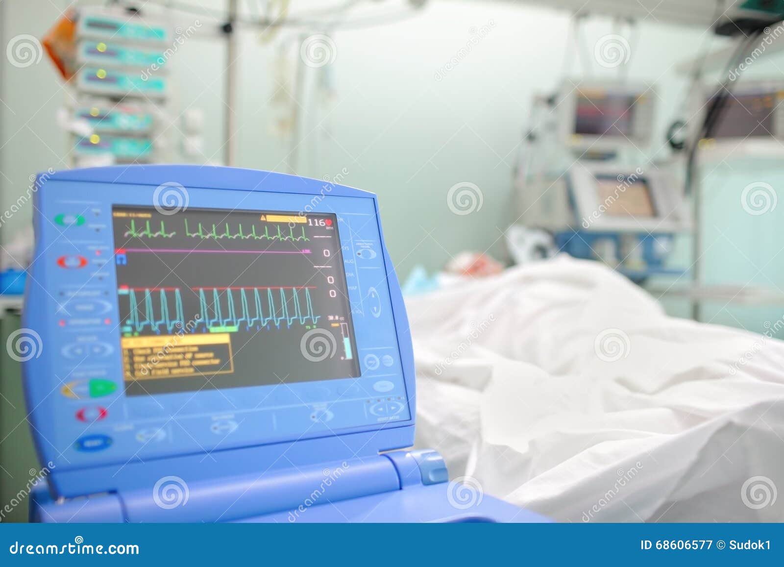 Medical machinery in ICU stock image. Image of hospital - 68606577