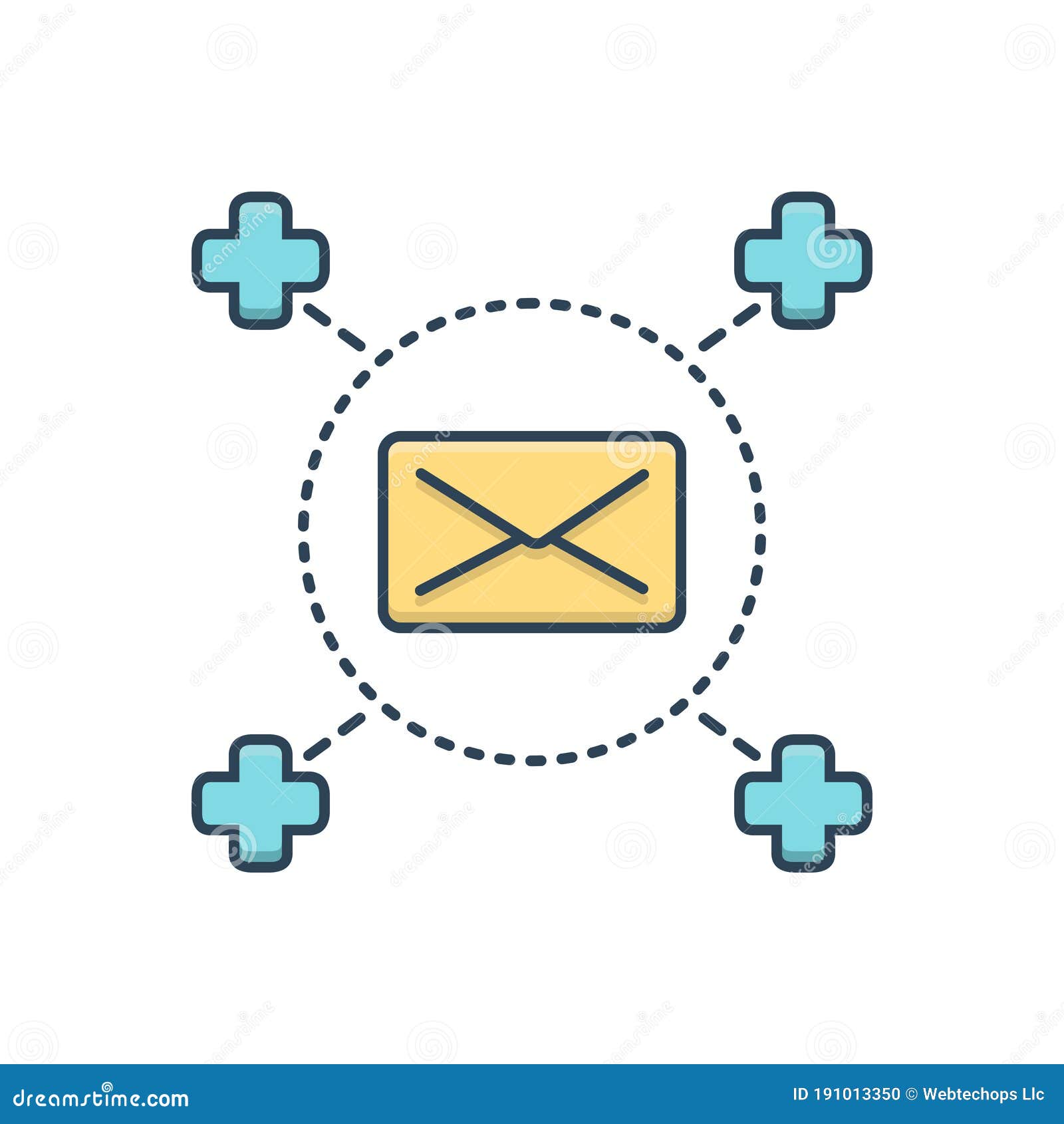 Color Illustration Icon for Medical Mail, Email and Medical Stock ...