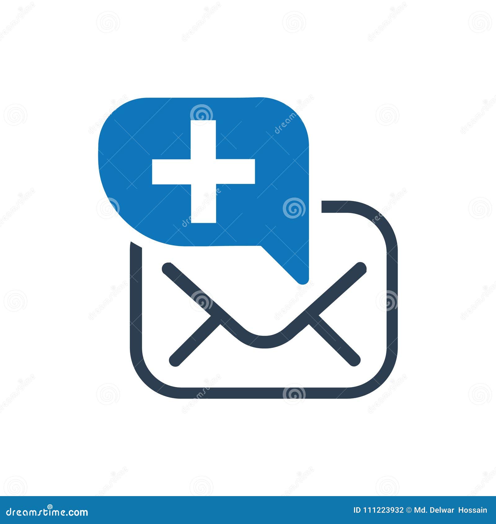 Medical Mail Icon stock vector. Illustration of message - 111223932