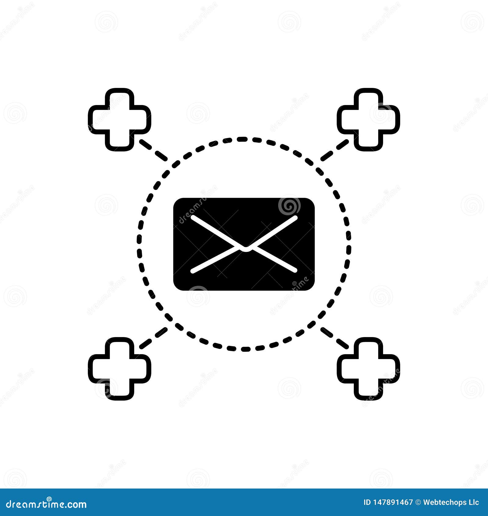 Black Solid Icon for Medical Mail, Email and Medical Stock Vector ...