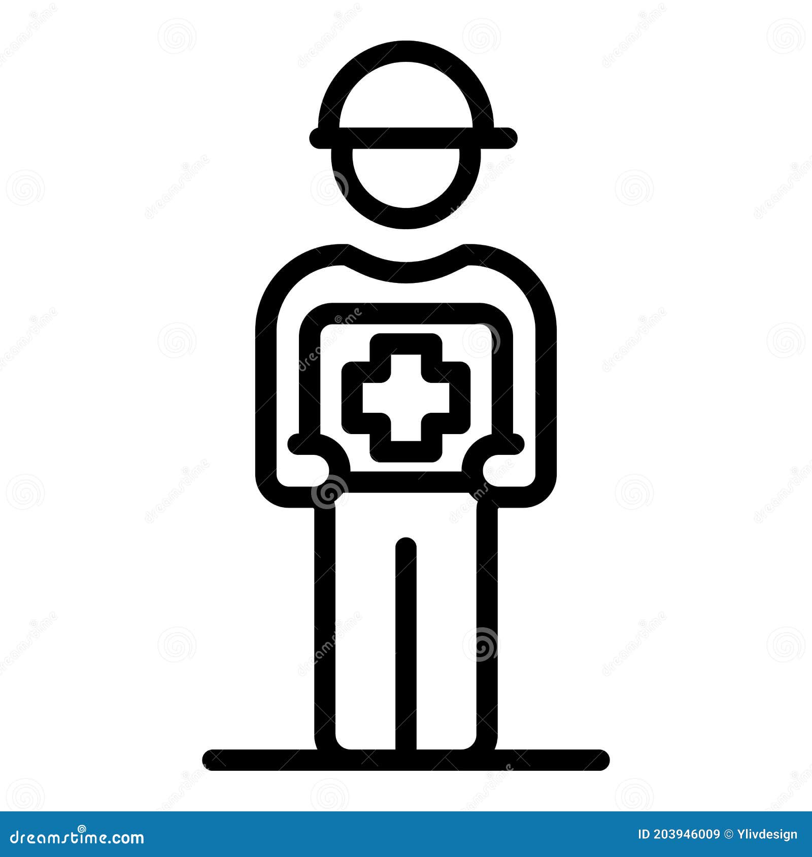 Medical Man Icon, Outline Style Stock Vector - Illustration of line ...