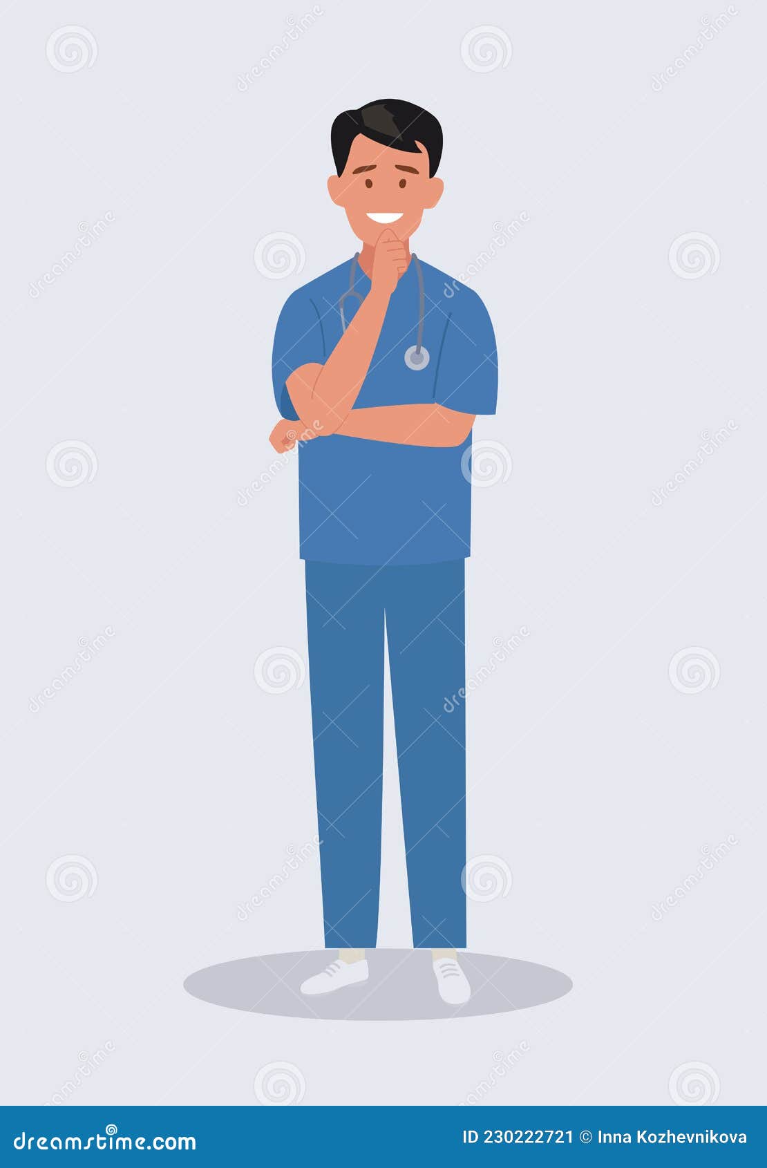A Medical Man Thinks. Making a Decision Stock Vector - Illustration of ...