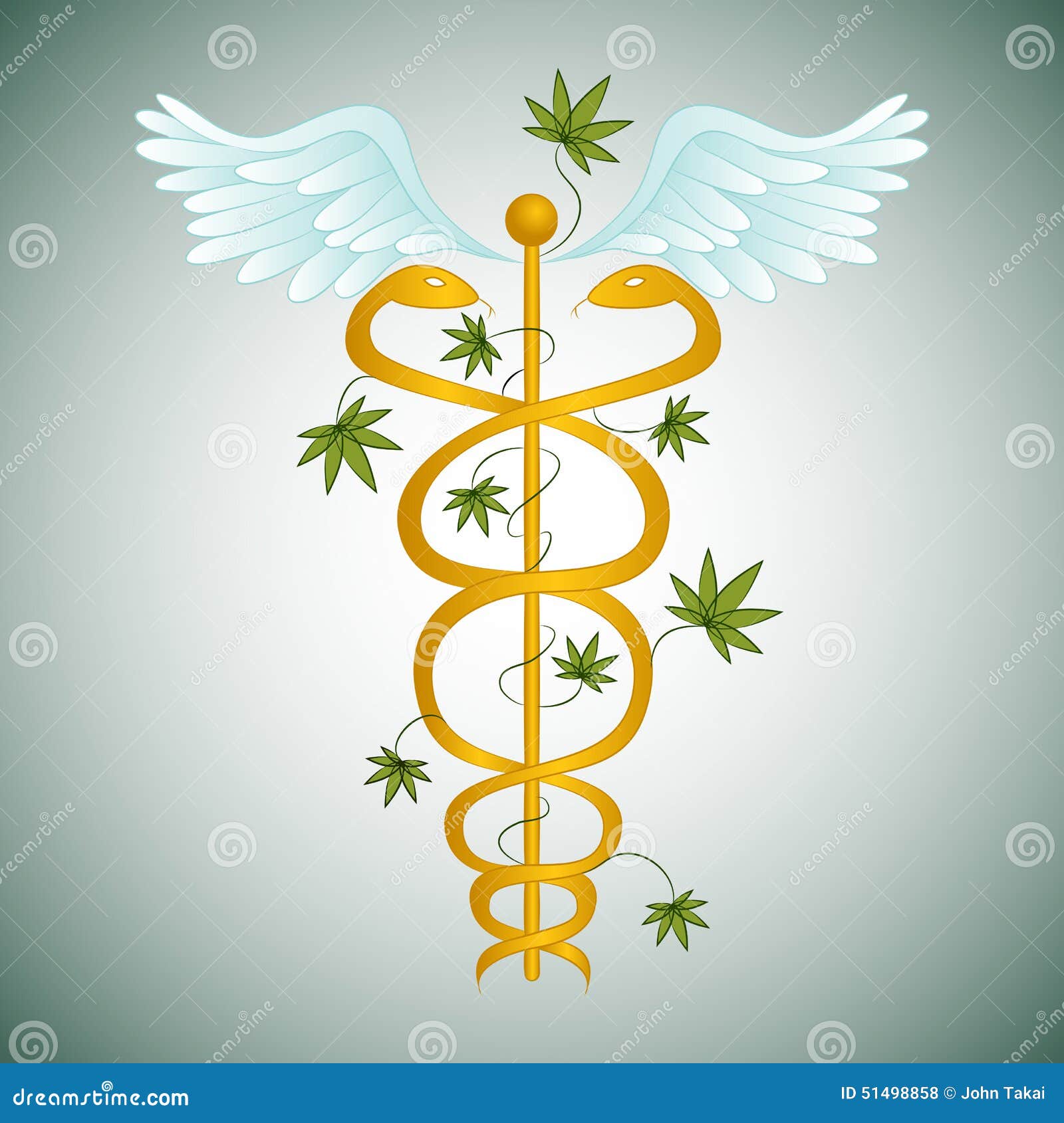 Medical Marijuana Caduceus stock vector. Illustration of icon - 51498858
