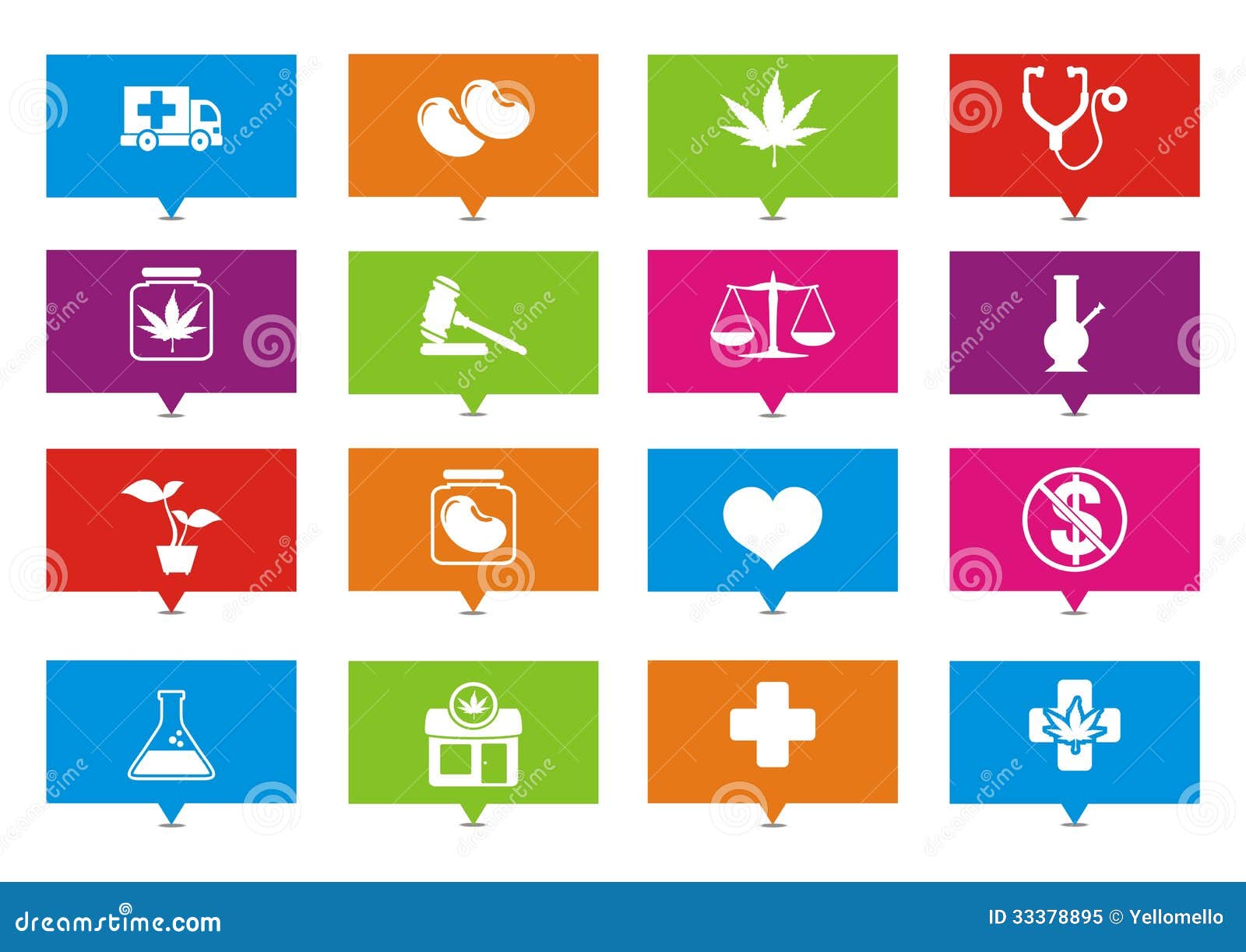 Medical Marijuana Rectangle Pointers Stock Illustration - Illustration ...