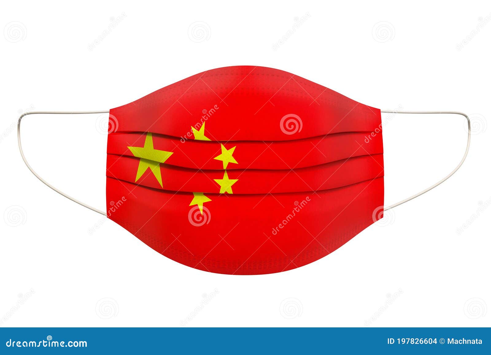 Medical Mask with Chinese Flag. 3D Rendering Stock Illustration ...