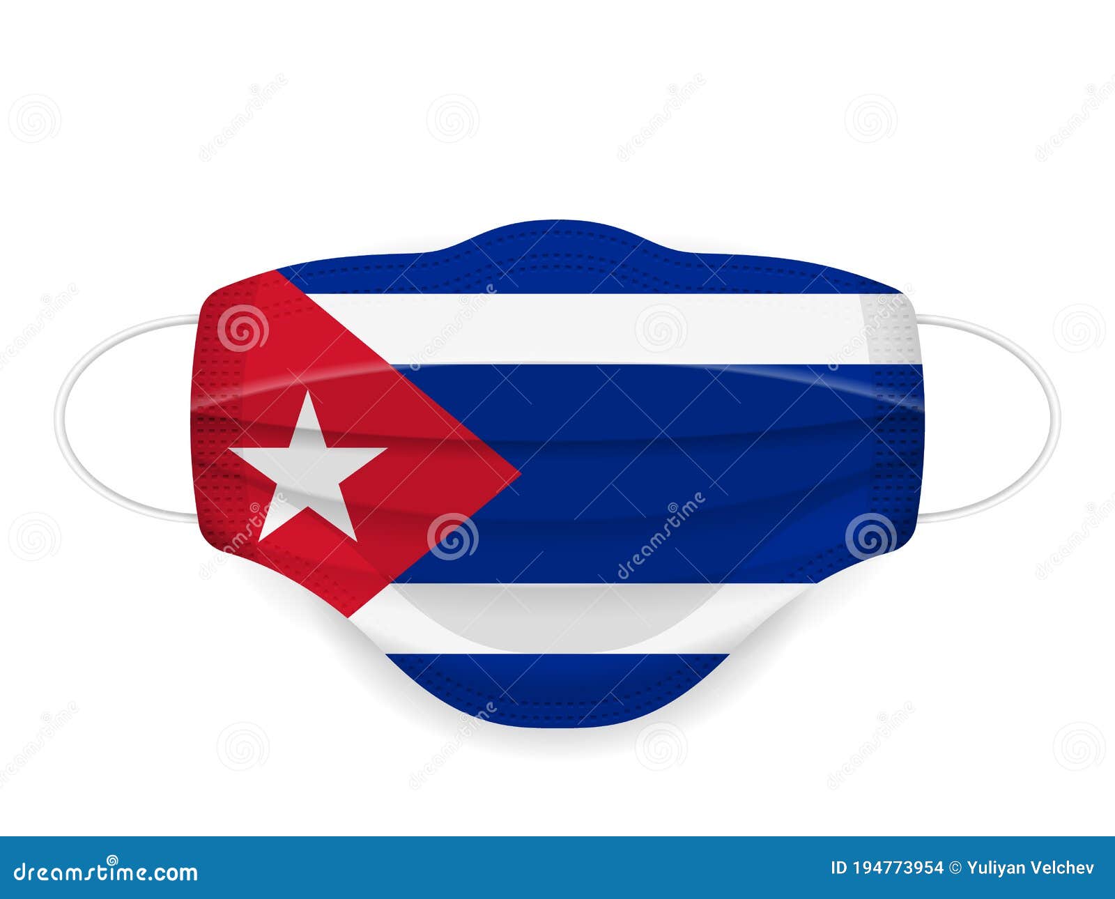 Medical mask Cuba flag stock vector. Illustration of country - 194773954