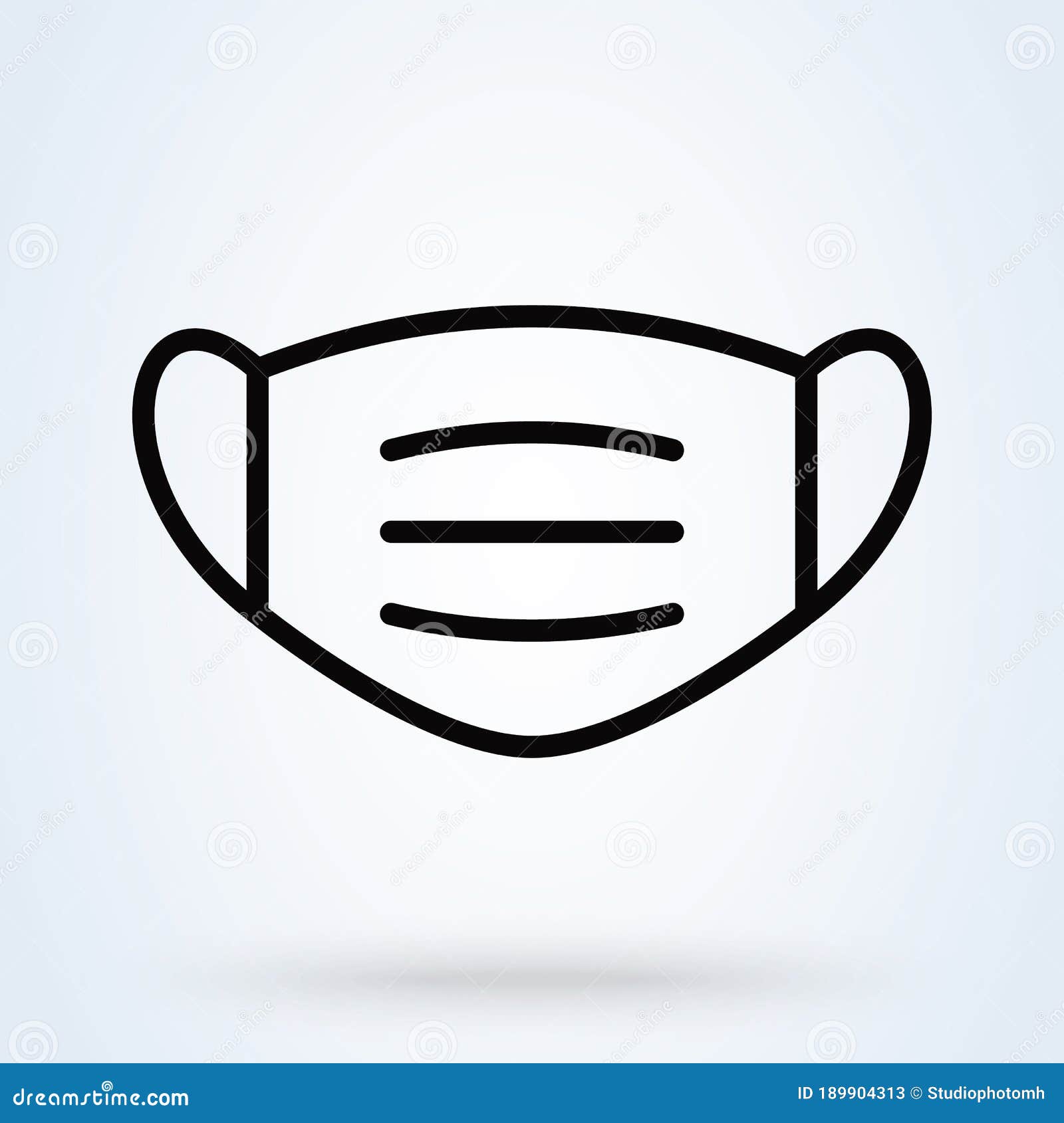 Medical Mask Icon Symbol Vector. Dentist Mask Linear Vector Stock ...