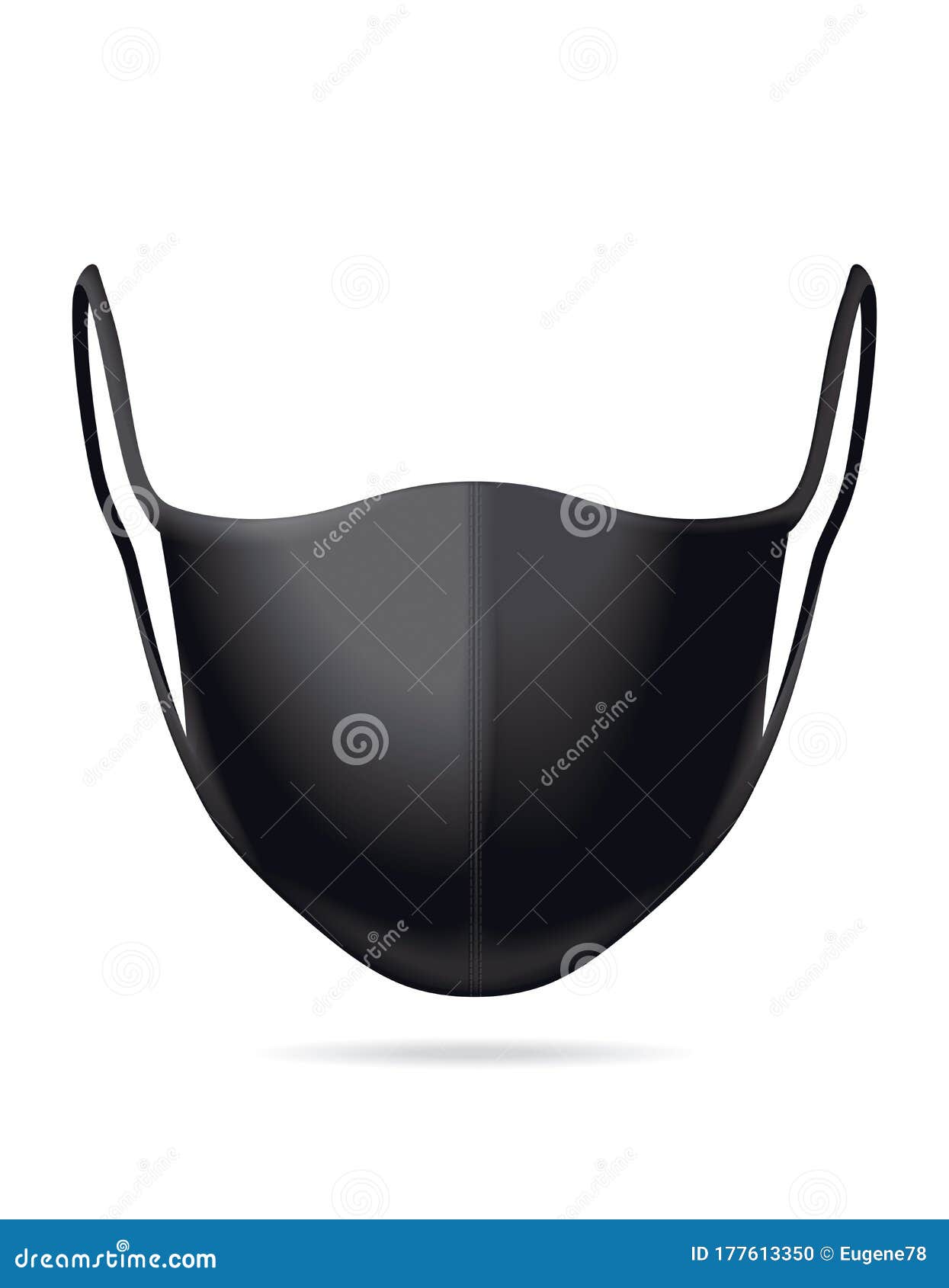 Face Mask Isolated. Black Version. Stock Vector - Illustration of face ...