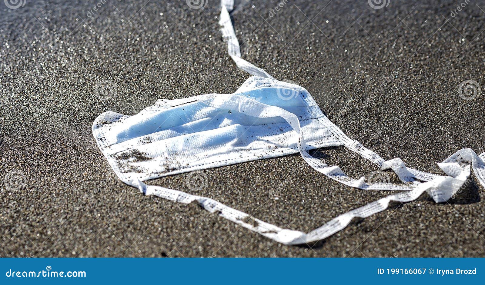 Medical Mask Protection on the Beach Sand Stock Image - Image of face ...