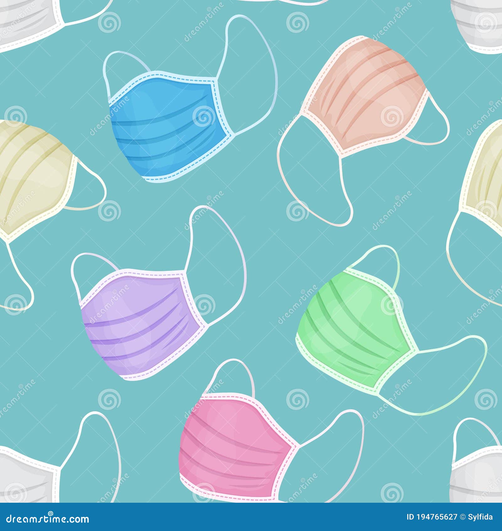 Medical Mask Seamless Pattern. Face Protection. PPE Background Stock ...