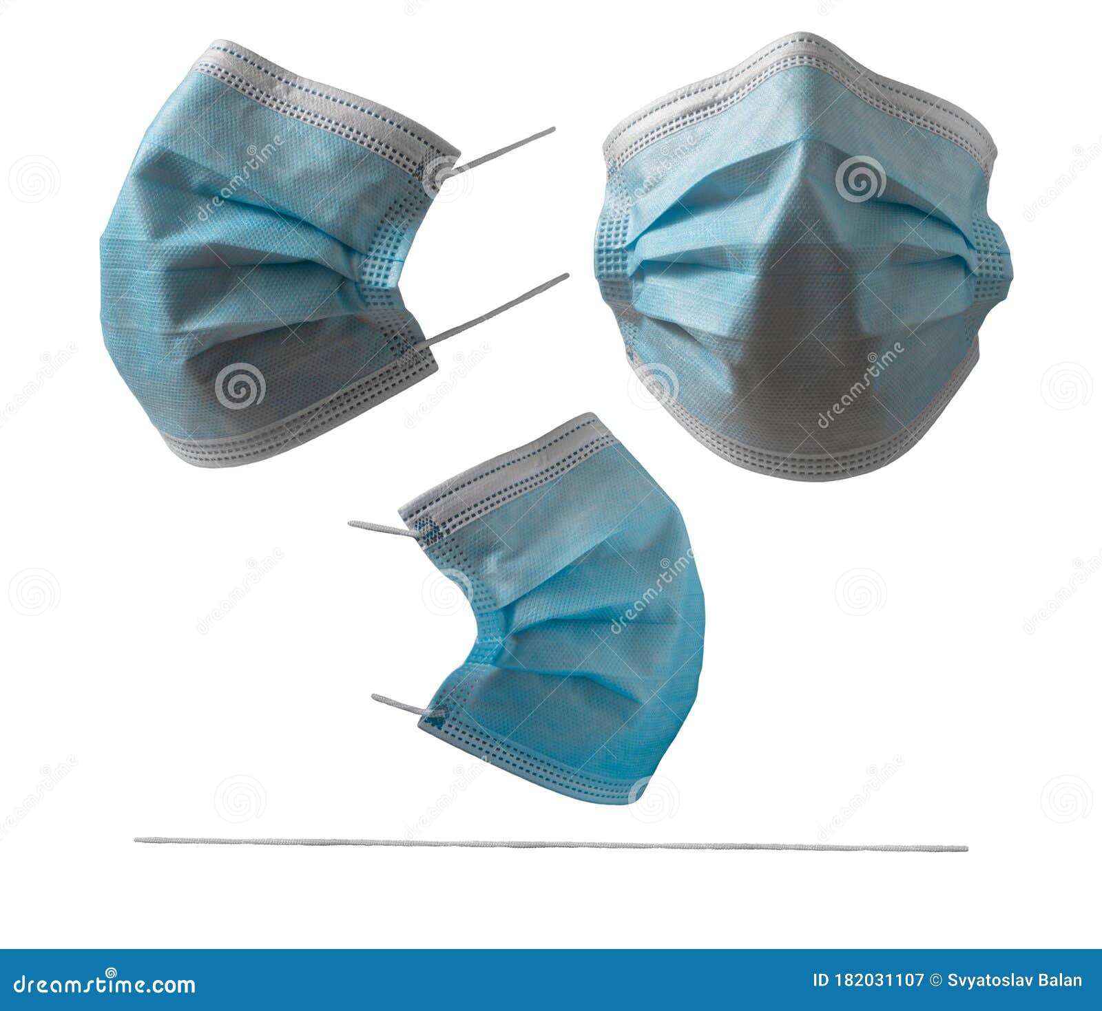 Medical Mask. Set with Medical Mask Template from Different Sides ...