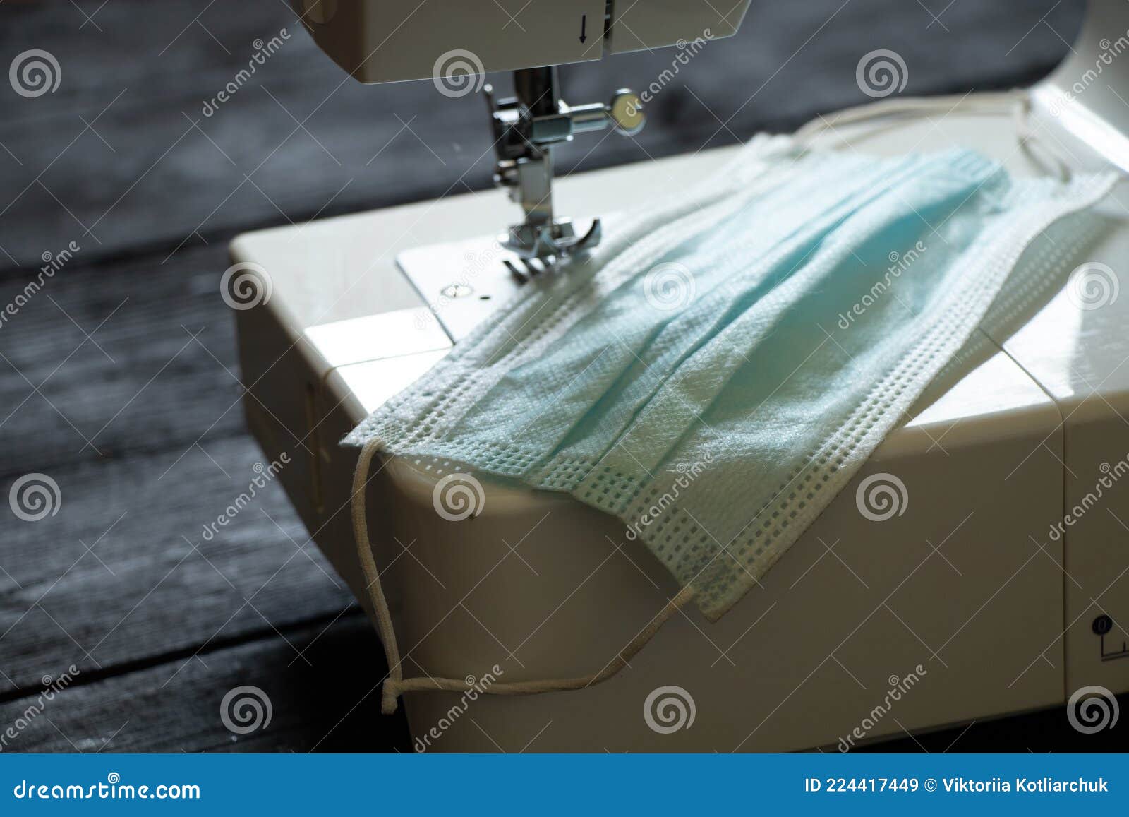 Medical Mask on a Sewing Machine on the Table at Home, Medical Mask ...