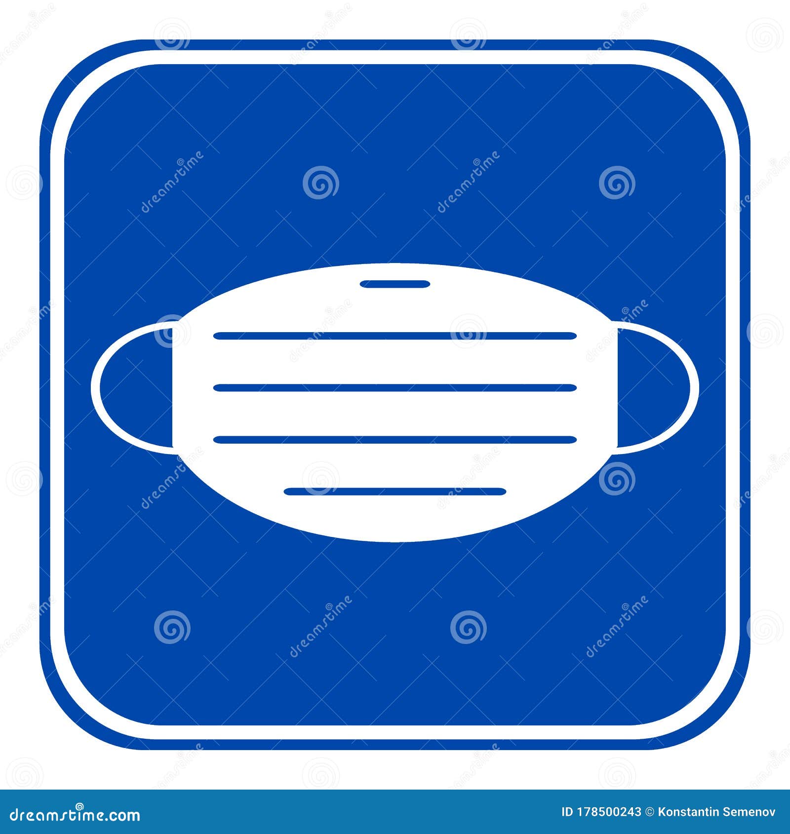 Medical mask sign stock illustration. Illustration of corona - 178500243