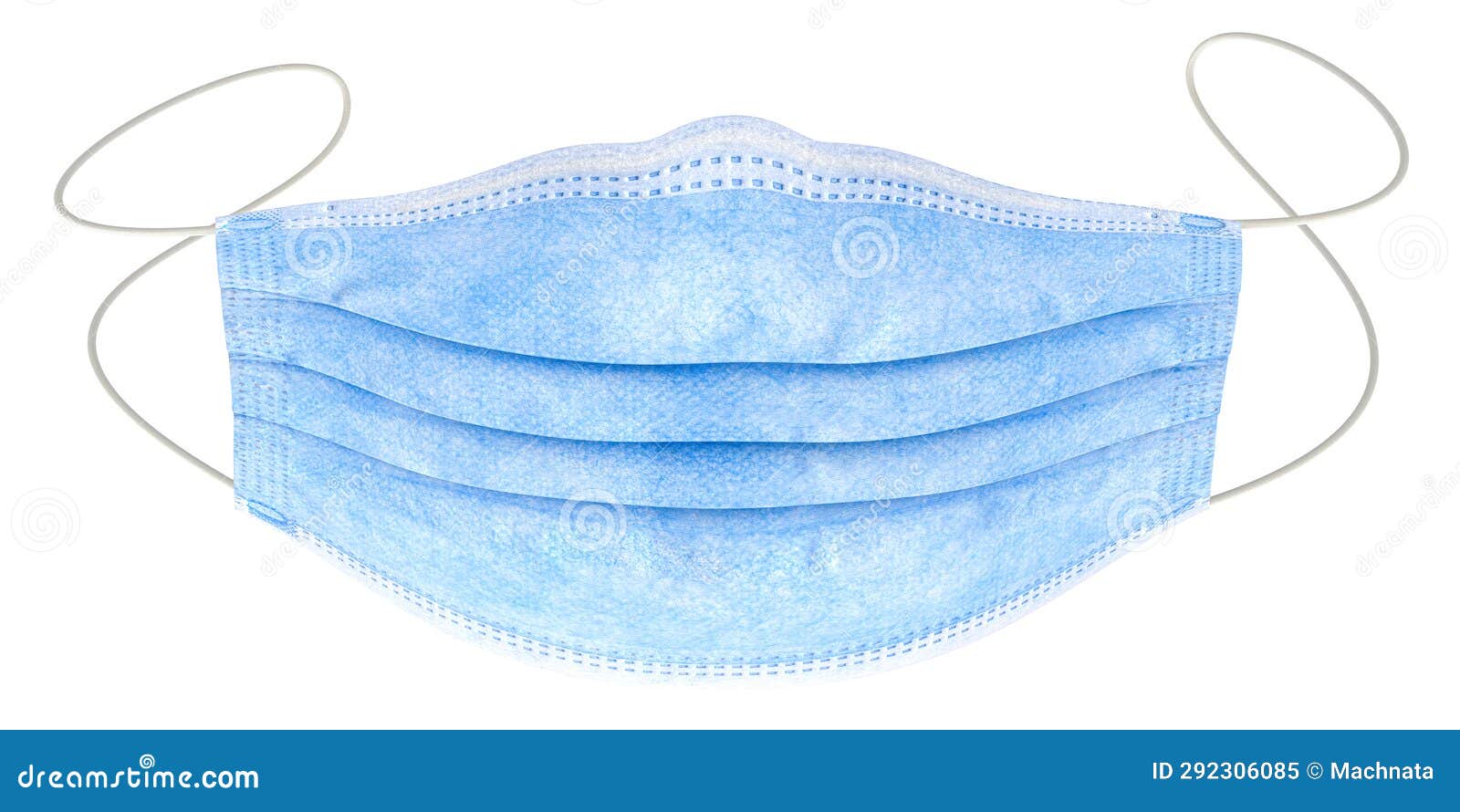 Medical Mask or Surgical Face Mask, Front View, 3D Rendering Stock ...