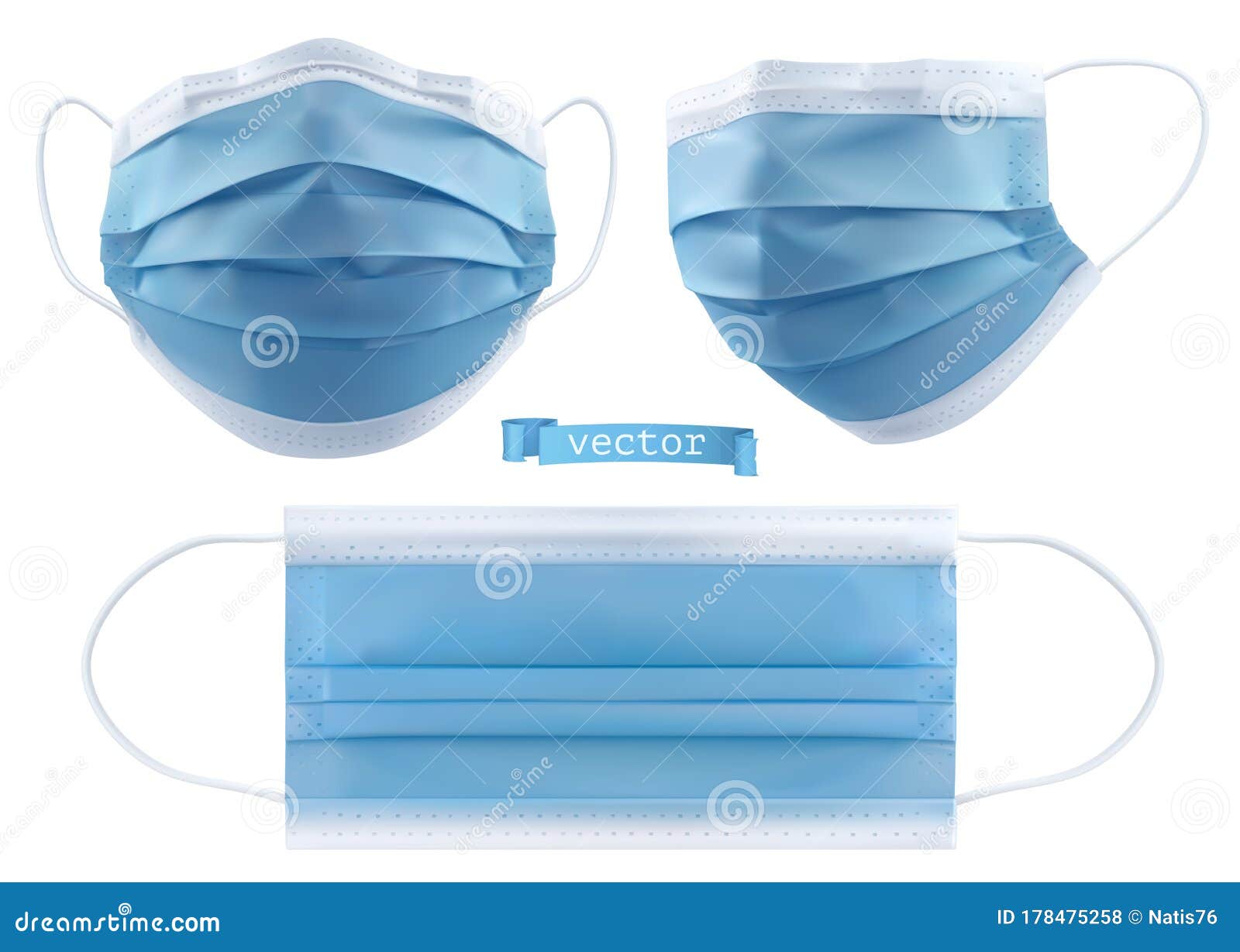 Medical Mask, Surgical Mask, Virus and Infection Protection. 3d Vector ...