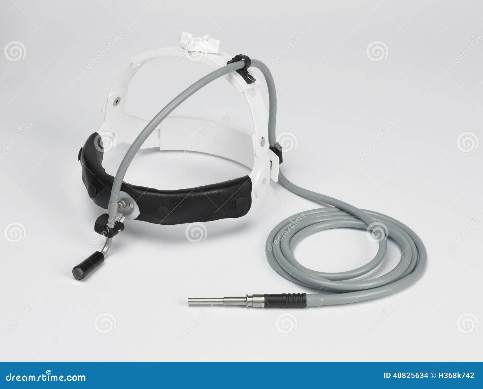 Medical Micro Camera and Helmet on White Stock Photo - Image of helmet ...