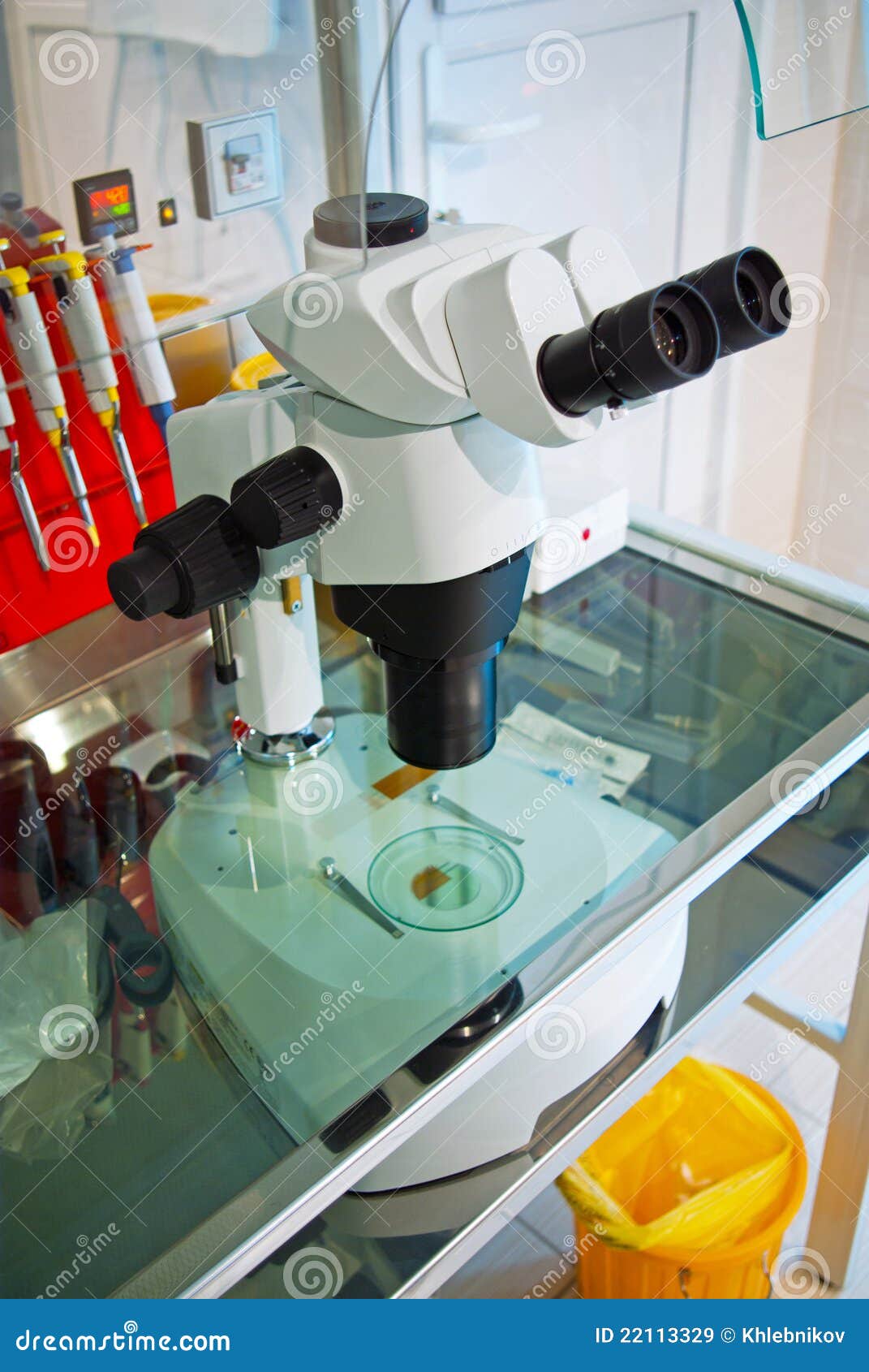 Medical microscope stock image. Image of glass, prenatal - 22113329