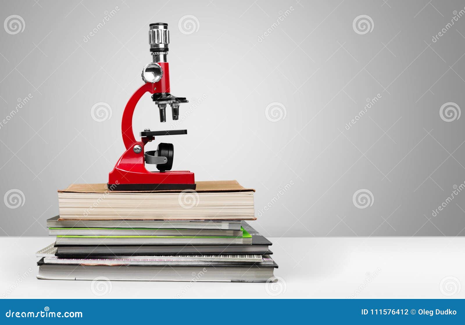 Medical Microscope and Books on Light Background Stock Photo - Image of ...