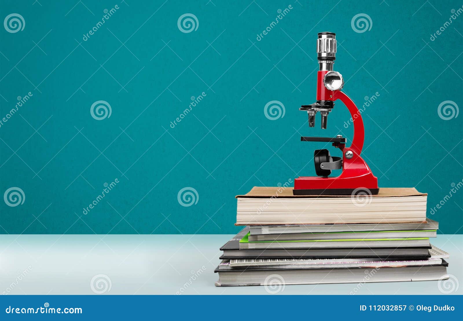 Medical Microscope and Books on Table Stock Image - Image of look ...