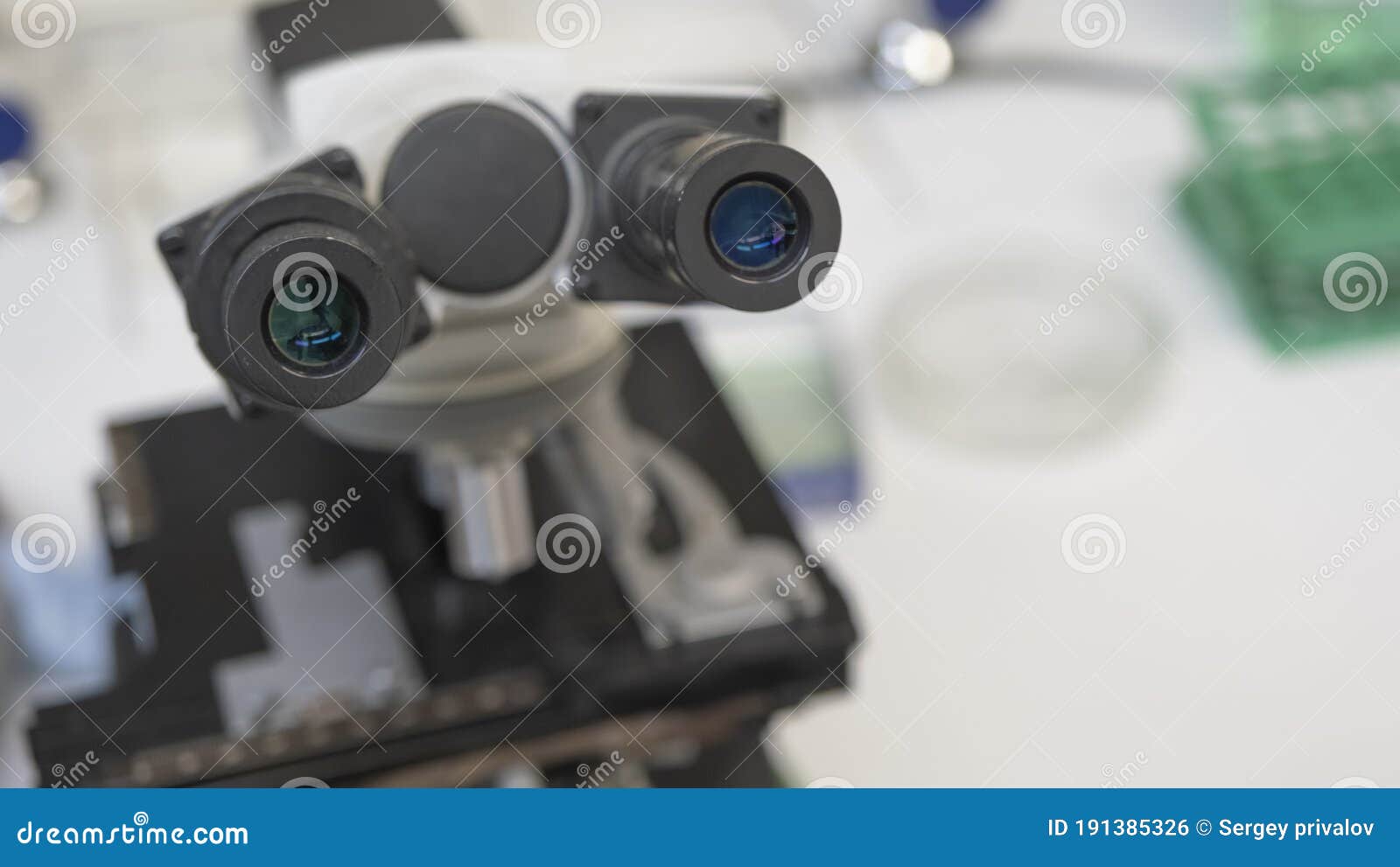 Medical Microscope Closeup. Scientific Microscope Lens Stock Photo ...