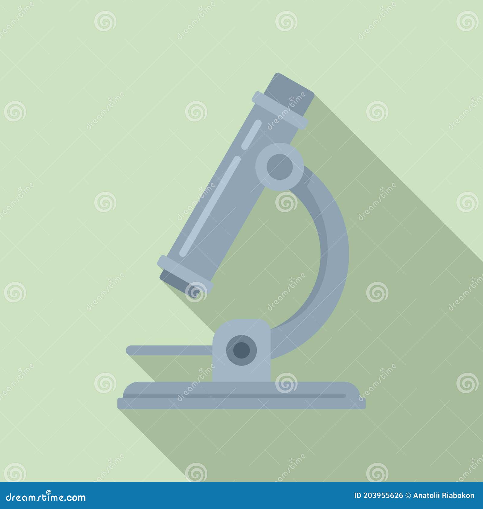 Medical Microscope Icon, Flat Style Stock Vector - Illustration of ...