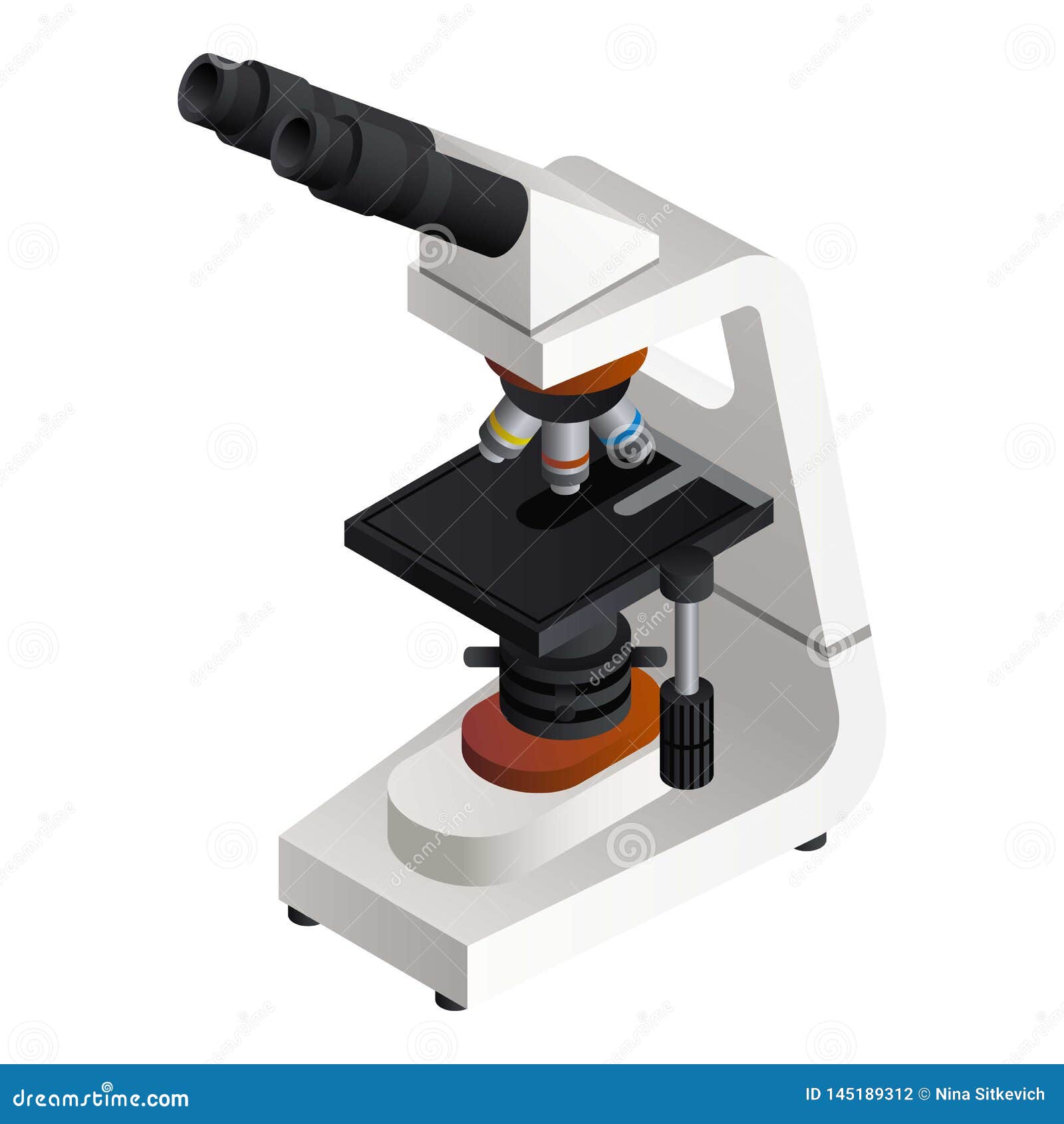 Medical Microscope Icon, Isometric Style Stock Vector - Illustration of ...