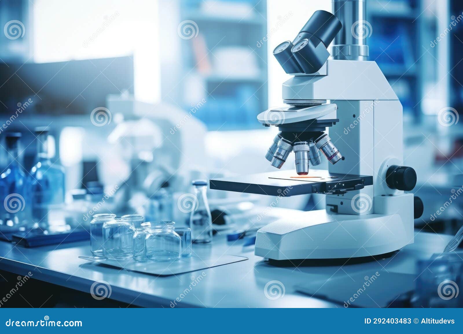 Medical Microscope on a Laboratory Table Stock Image - Image of ...
