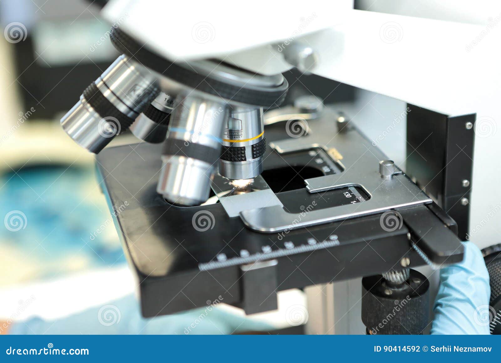 Medical Microscope. Professional Pharmaceutical Microscope. Study of ...