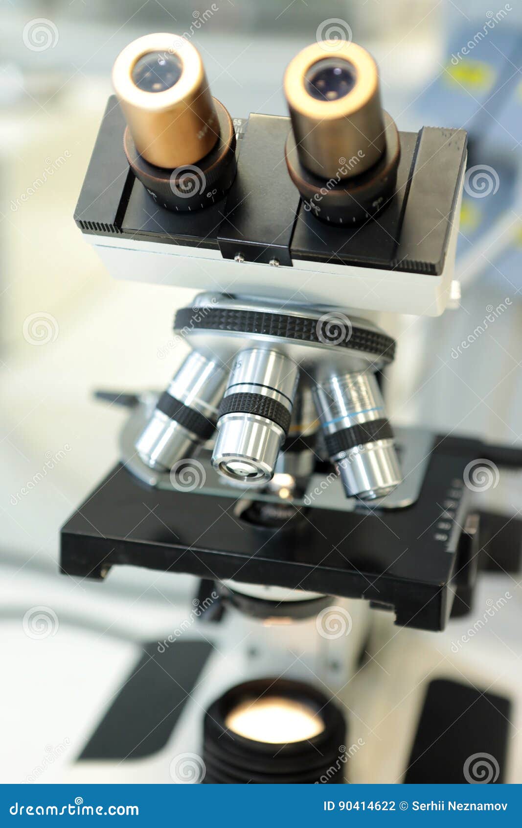 Medical Microscope. Professional Pharmaceutical Microscope. Study of ...