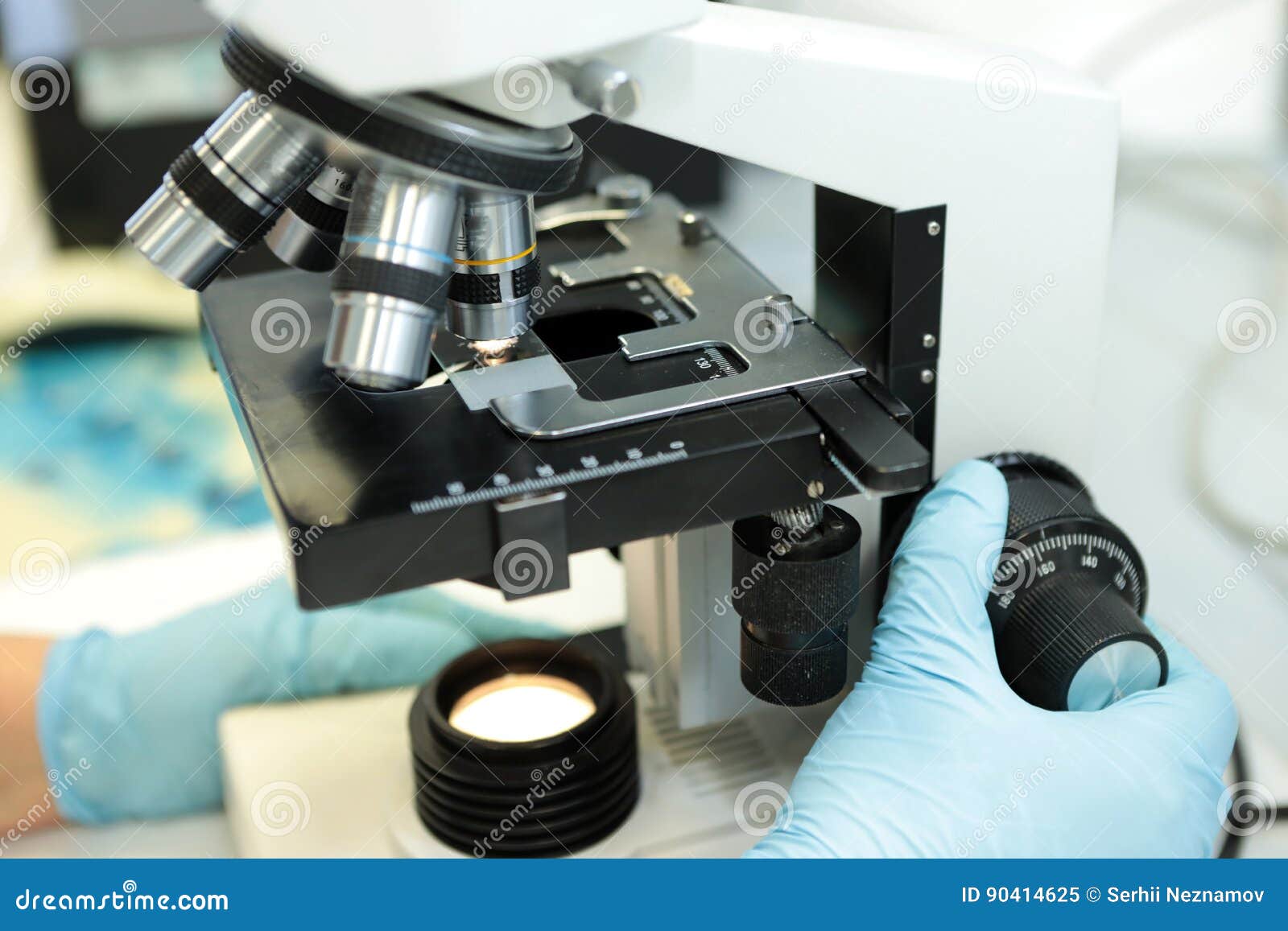 Medical Microscope. Professional Pharmaceutical Microscope. Study of ...