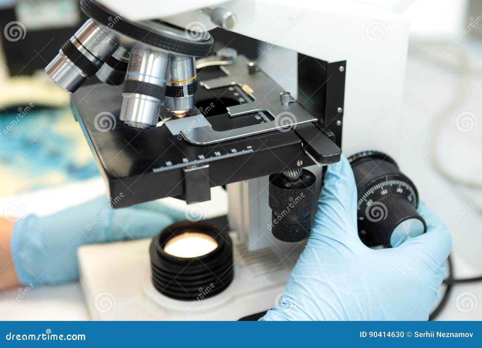 Medical Microscope. Professional Pharmaceutical Microscope. Study of ...