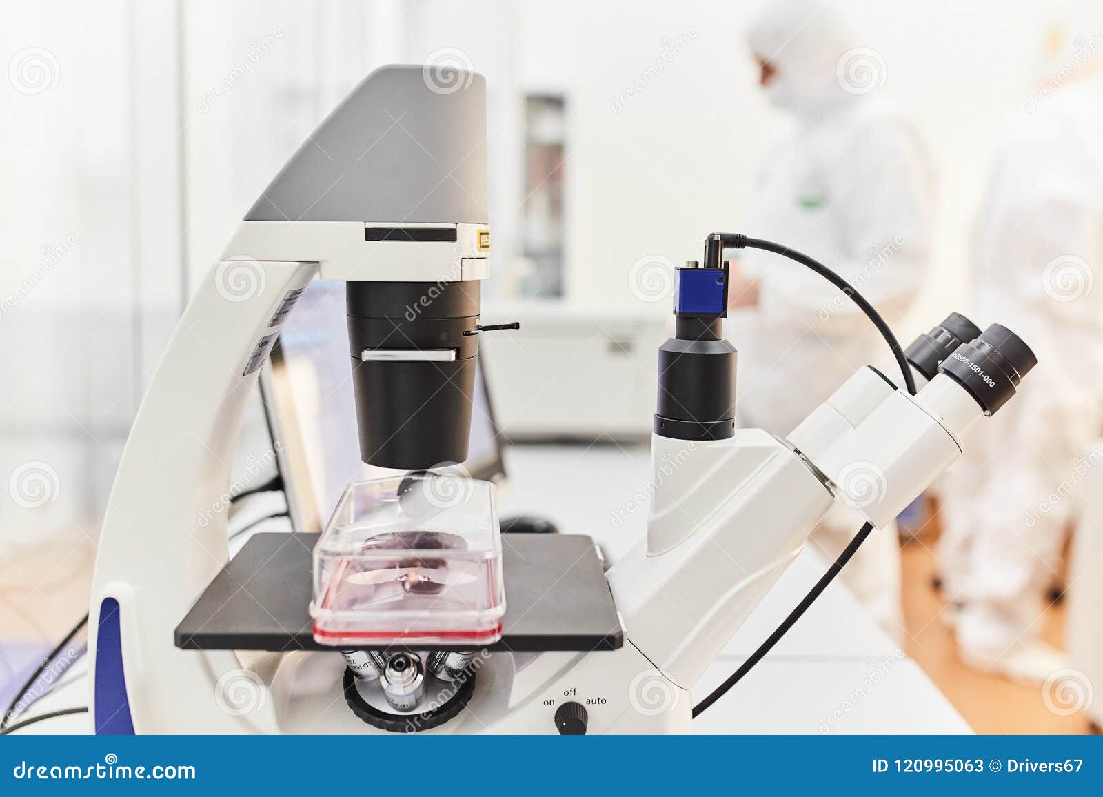 Medical Microscope with the Sample. Stock Image - Image of detail ...