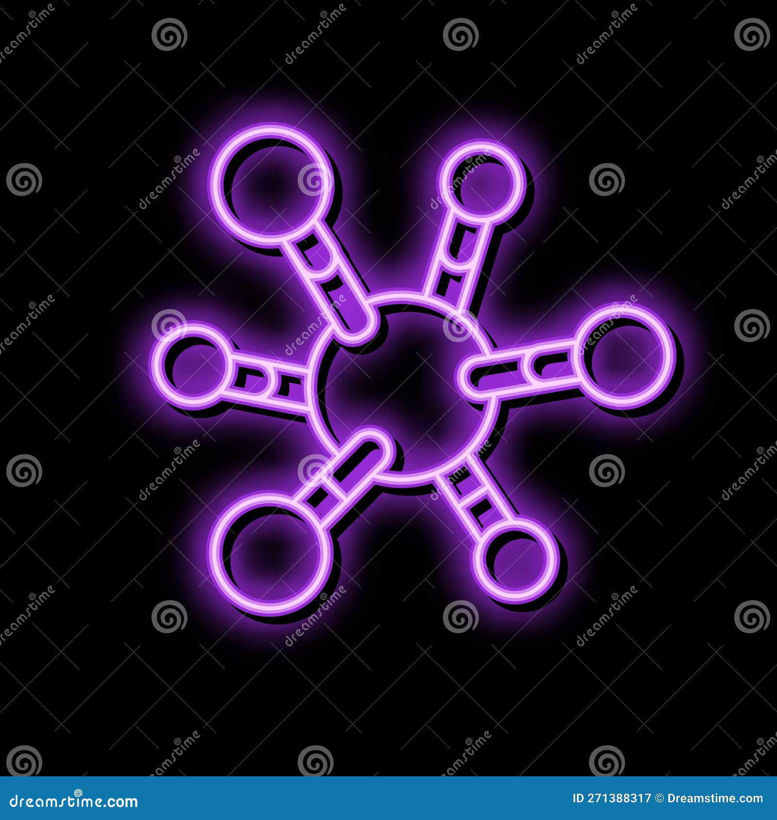 Medical Molecular Structure Neon Glow Icon Illustration Stock Vector ...