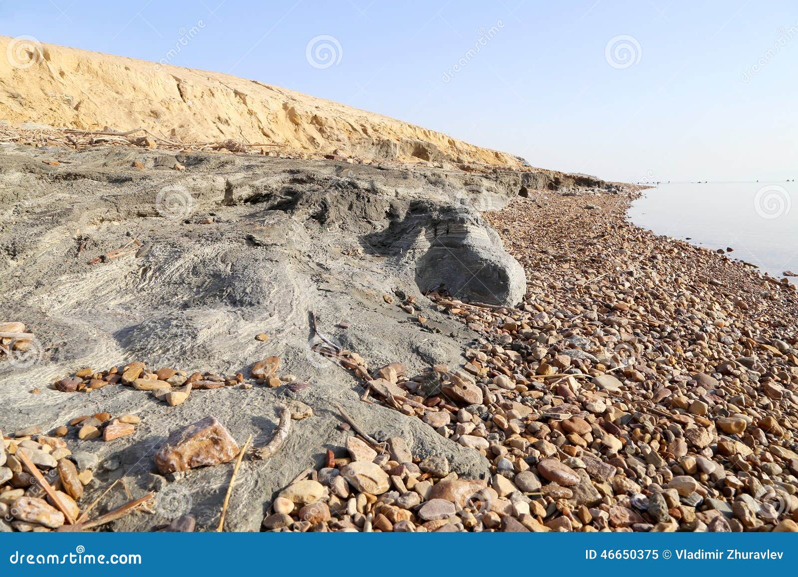 Medical Mud on the Shore of the Dead Sea, Jordan Stock Image - Image of ...
