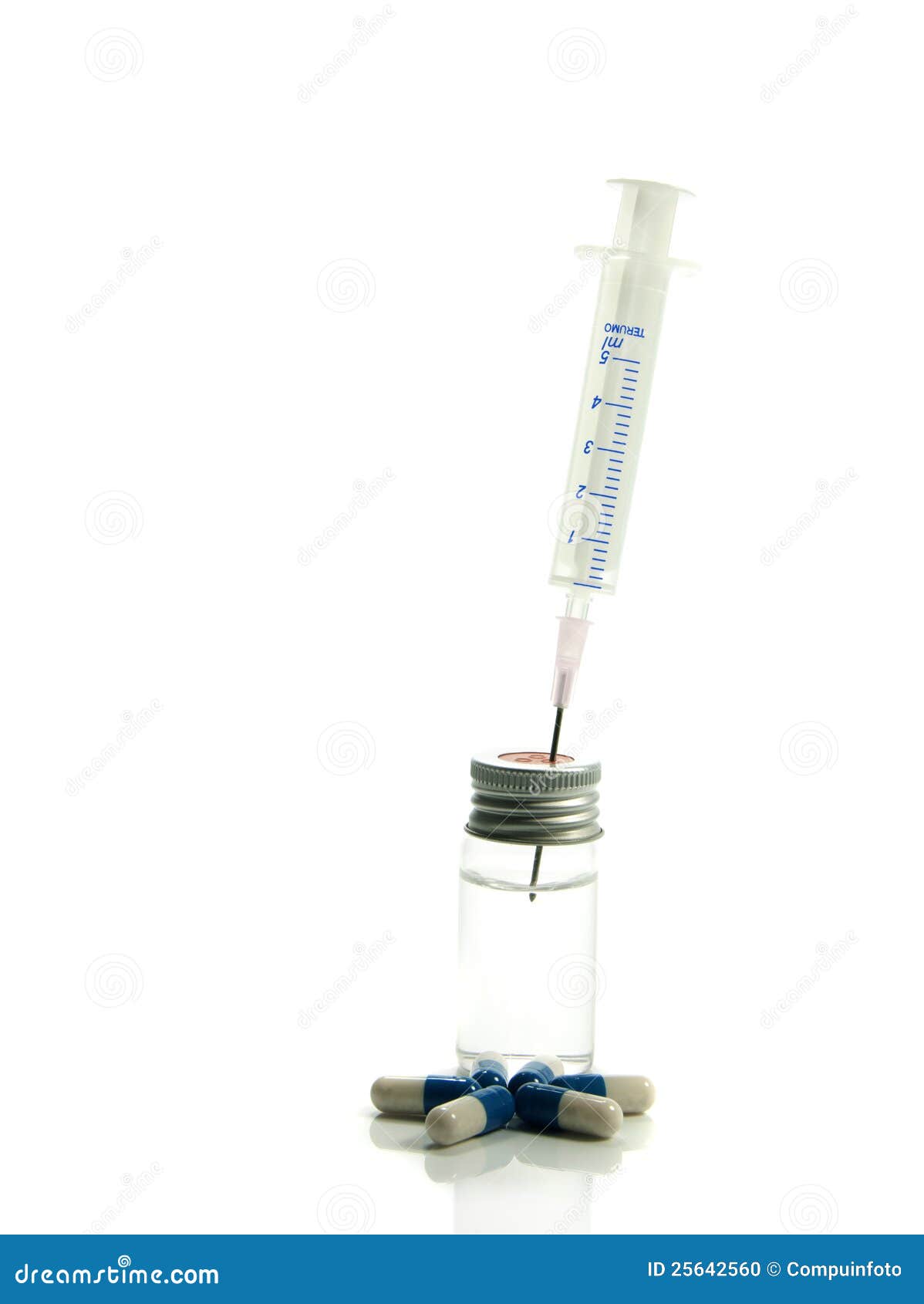 Medical Needle in Bottle with Liquid and Medicine Stock Photo - Image ...