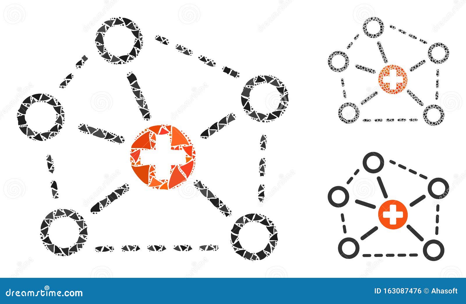Medical Network Structure Composition Icon of Ragged Items Stock ...