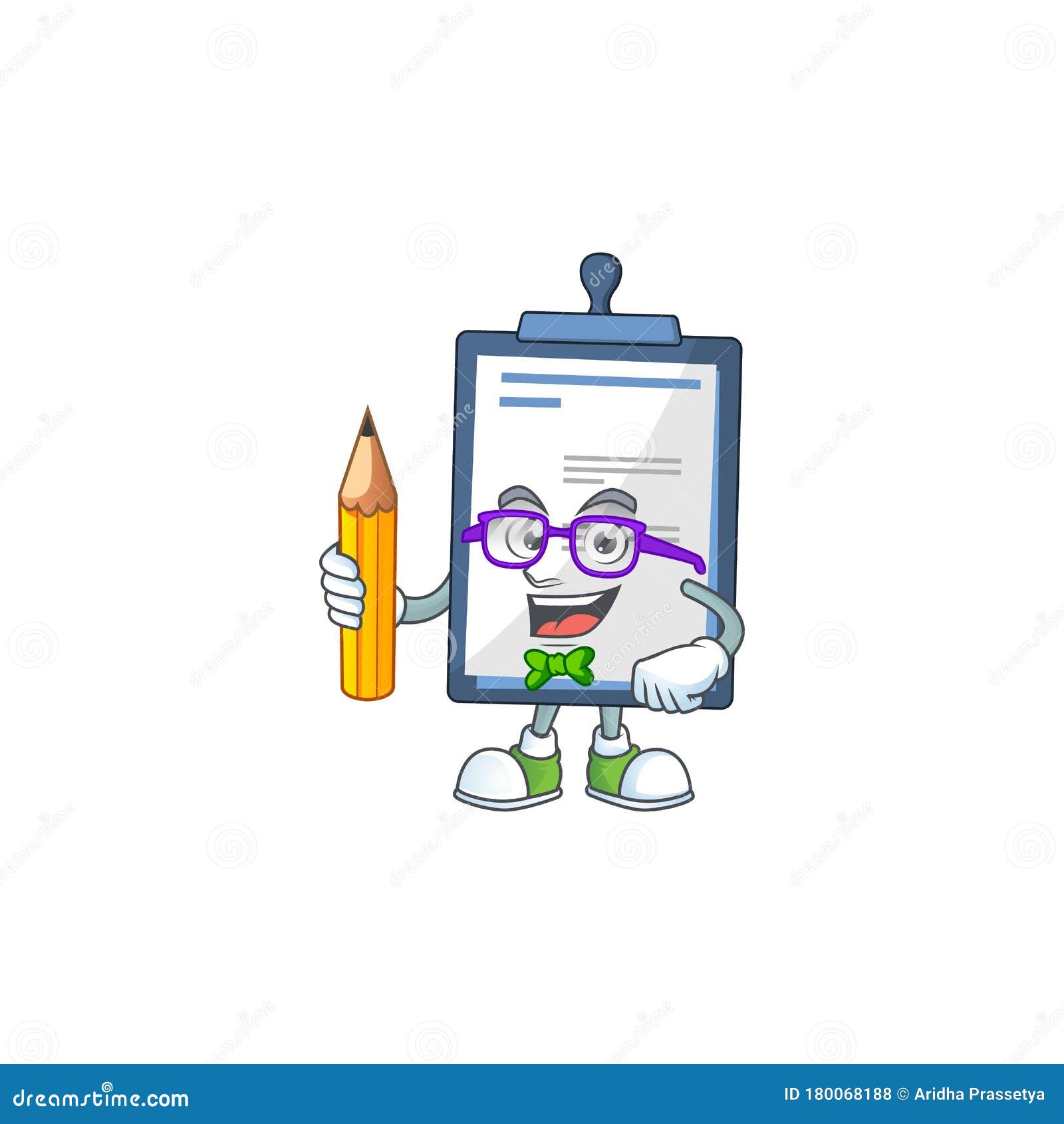 Medical Note Student Cartoon Character Studying with Pencil Stock ...