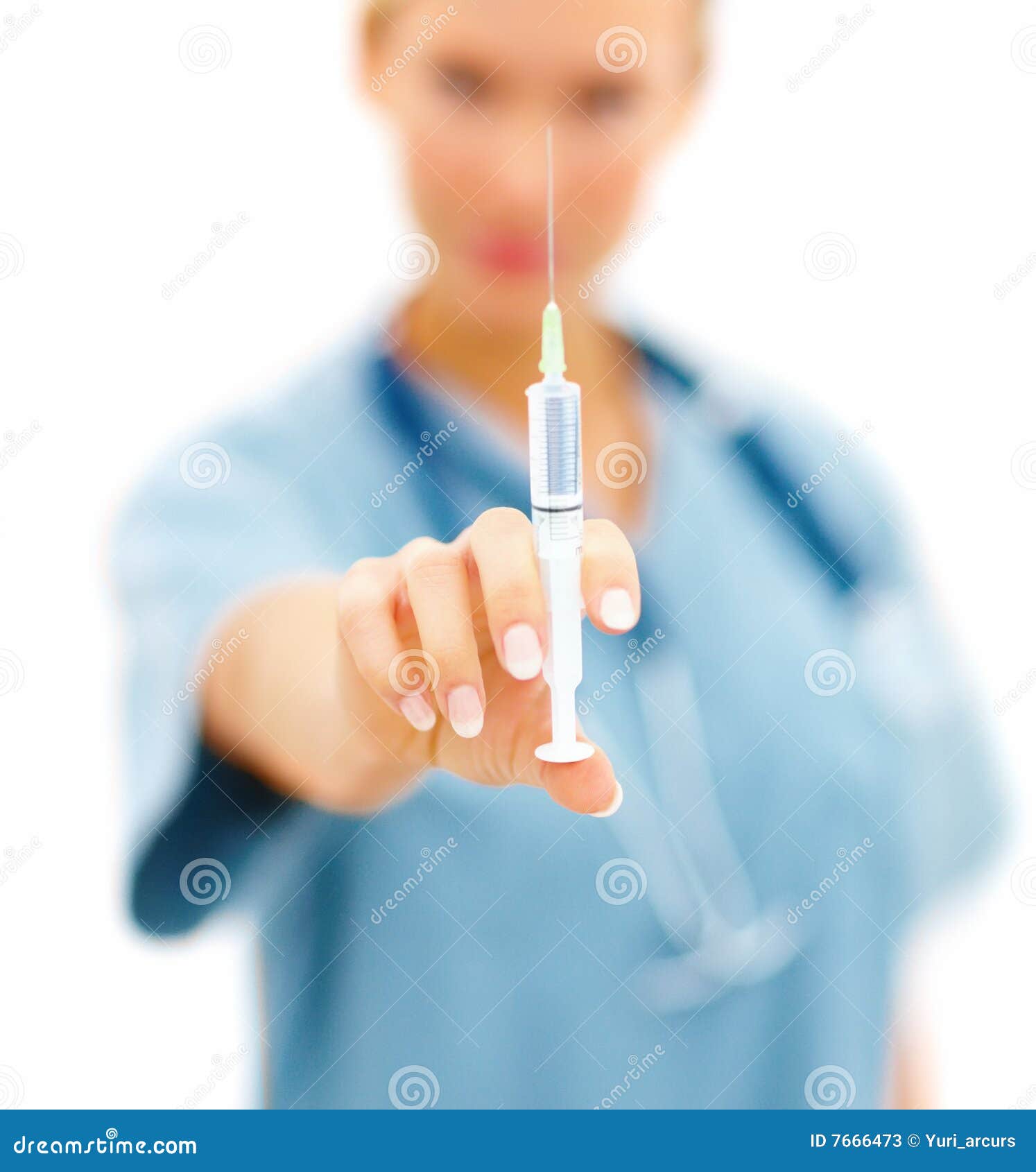 Medical - Nurse Holding Up a Sharp Syringe Stock Image - Image of ...