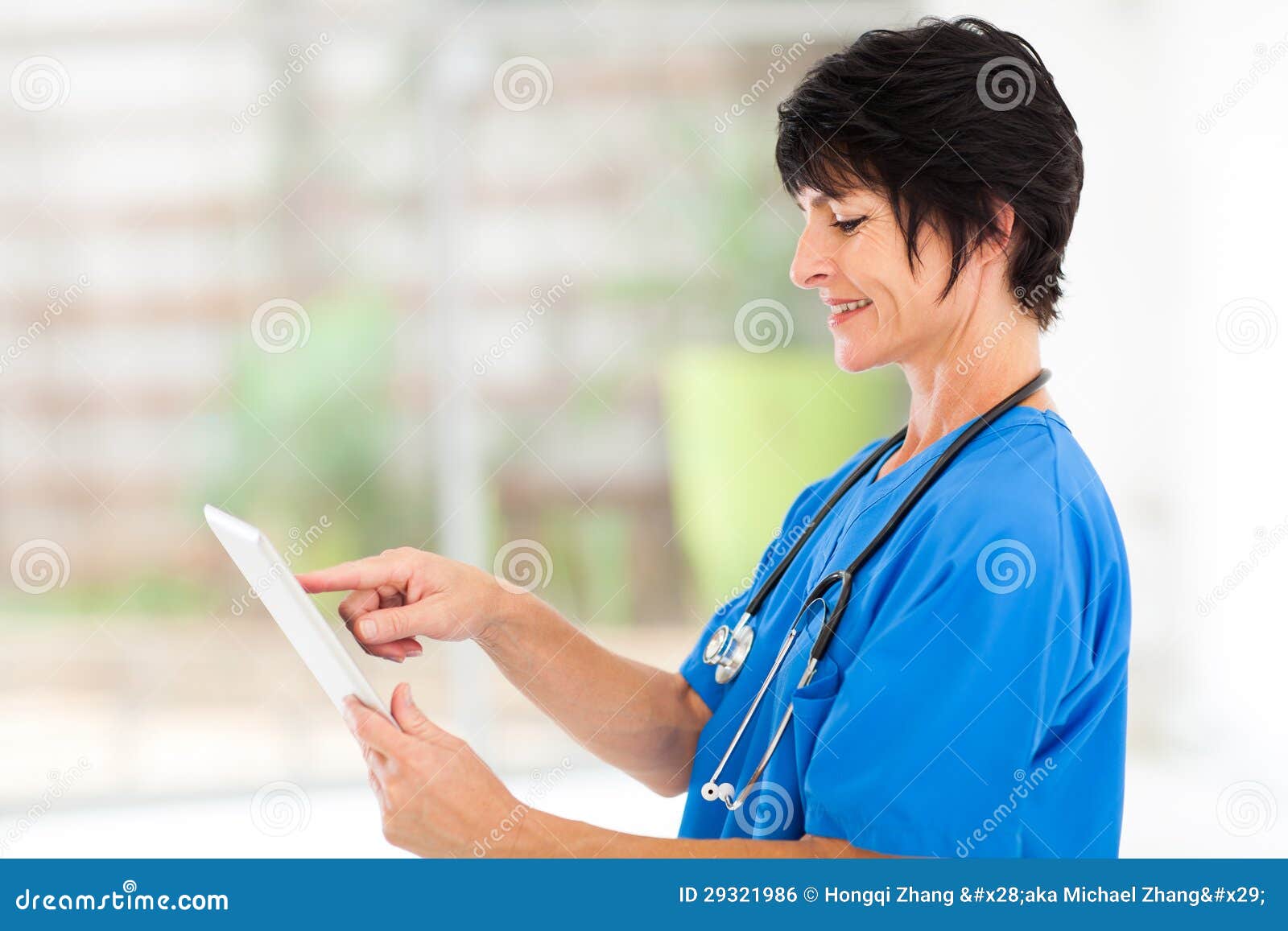 Medical nurse tablet stock photo. Image of lady, optimistic - 29321986