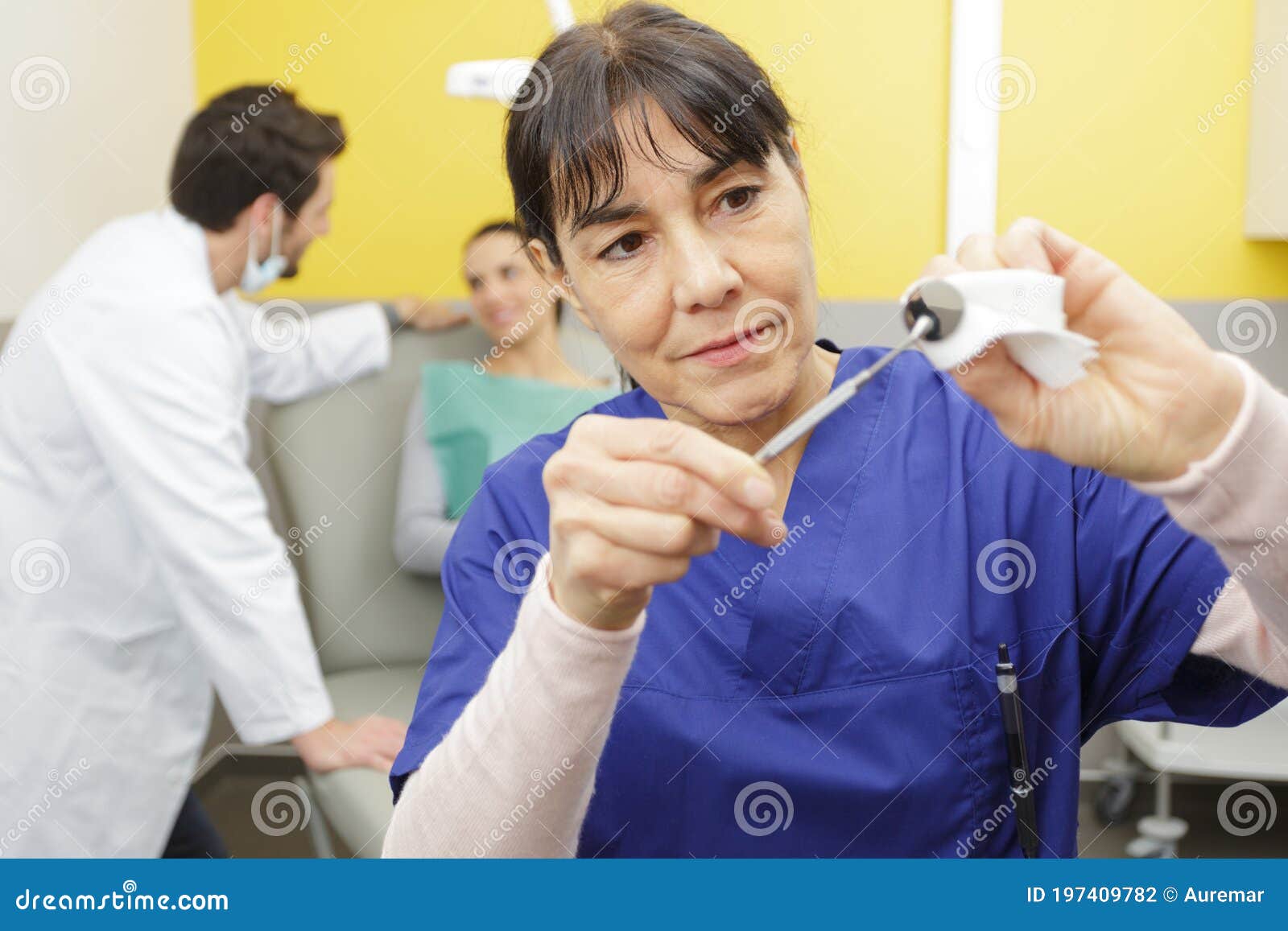 Medical nurse during test stock photo. Image of sitting - 197409782