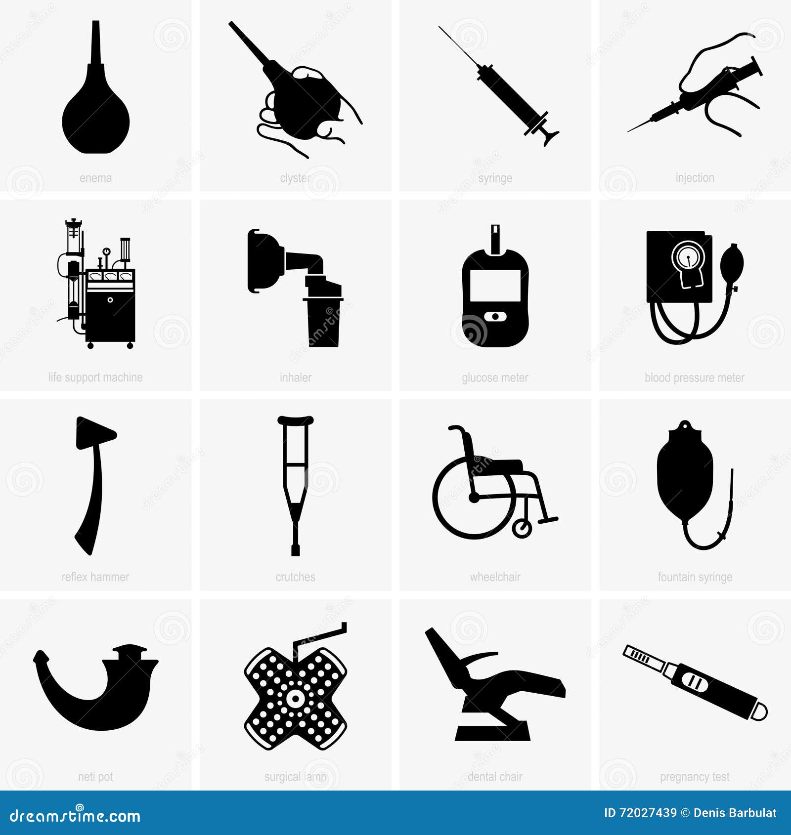 Medical objects stock vector. Illustration of lamp, fountain - 72027439