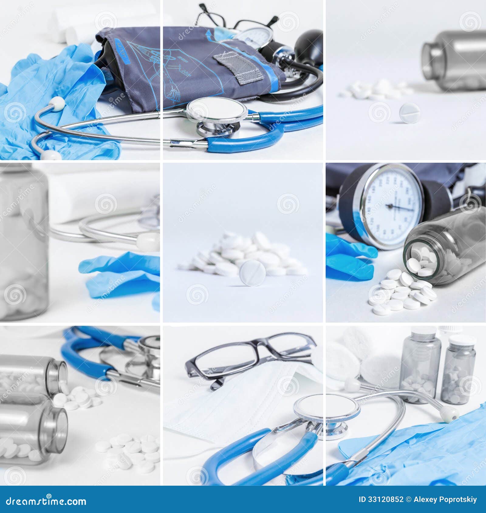 Medical objects collage stock photo. Image of help, healthcare - 33120852