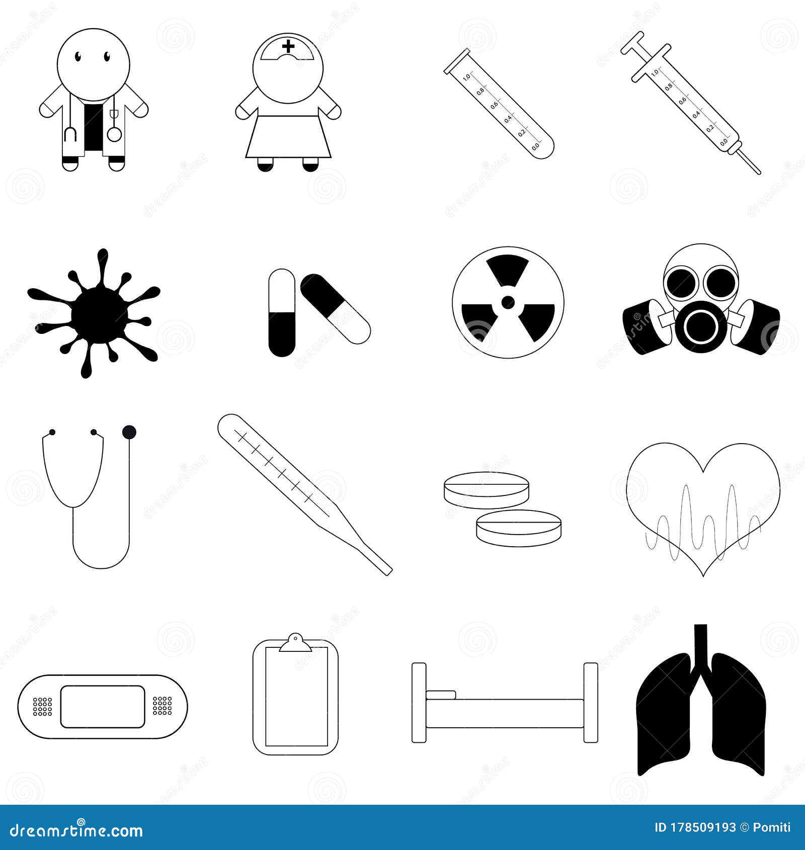 Medical Objects For Hospitals Or Sanatoriums, Vector Illustration ...