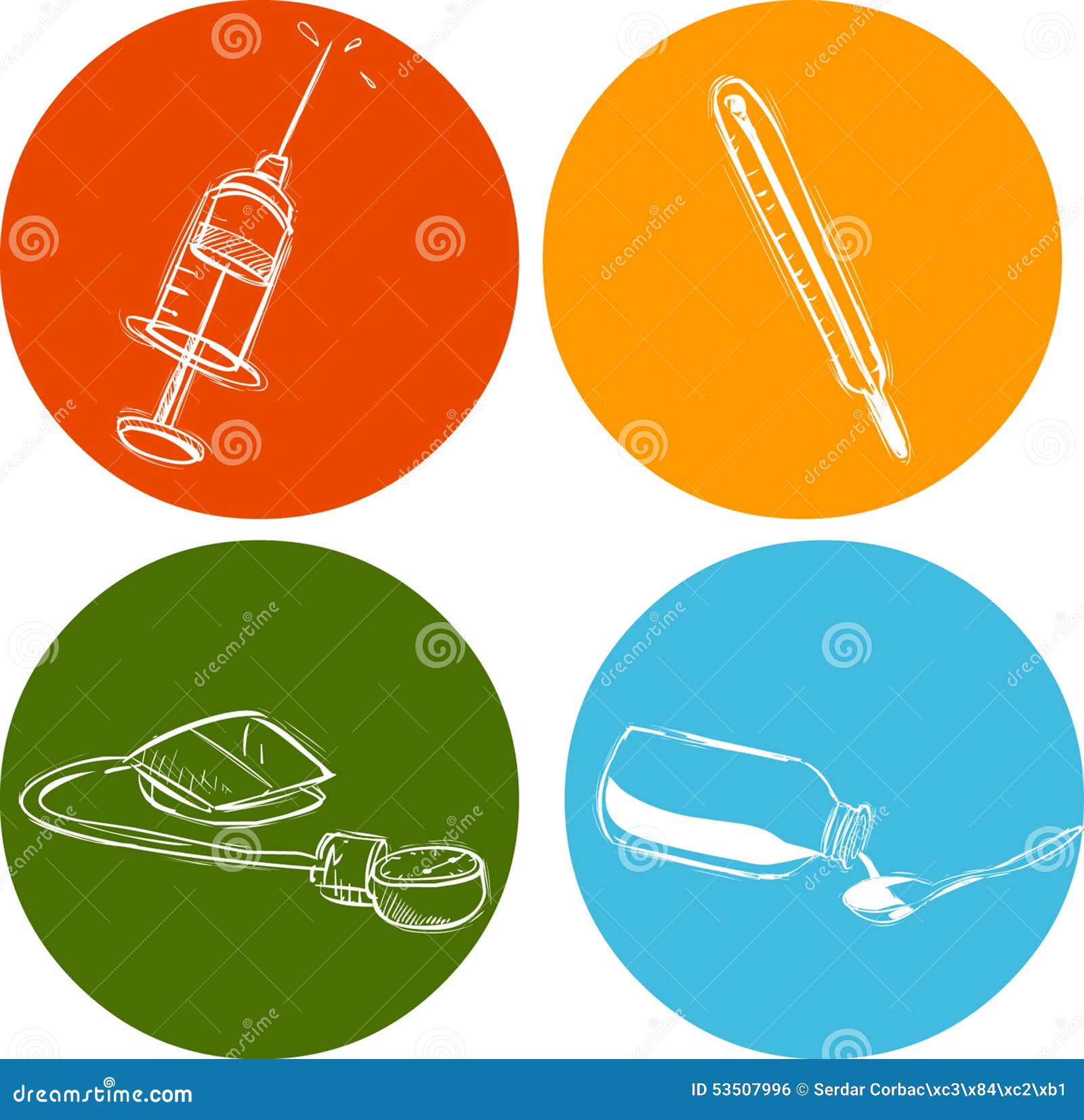 Medical objects stock vector. Illustration of color, physician - 53507996